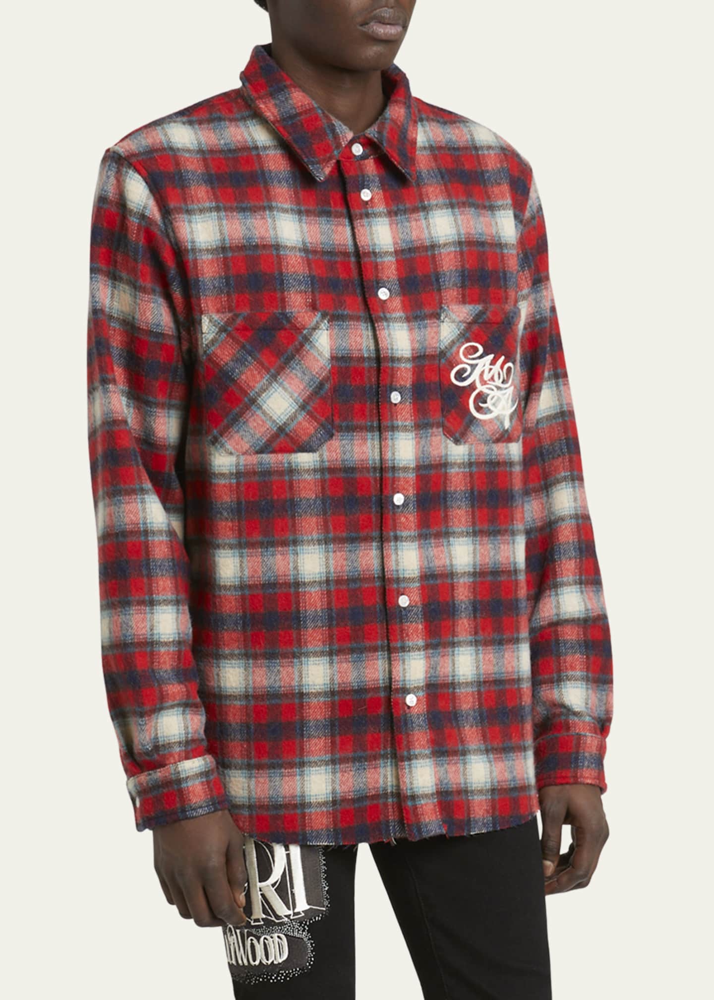 Amiri Men's Amiri Swirl Flannel Casual Button-Down Shirt - Bergdorf Goodman