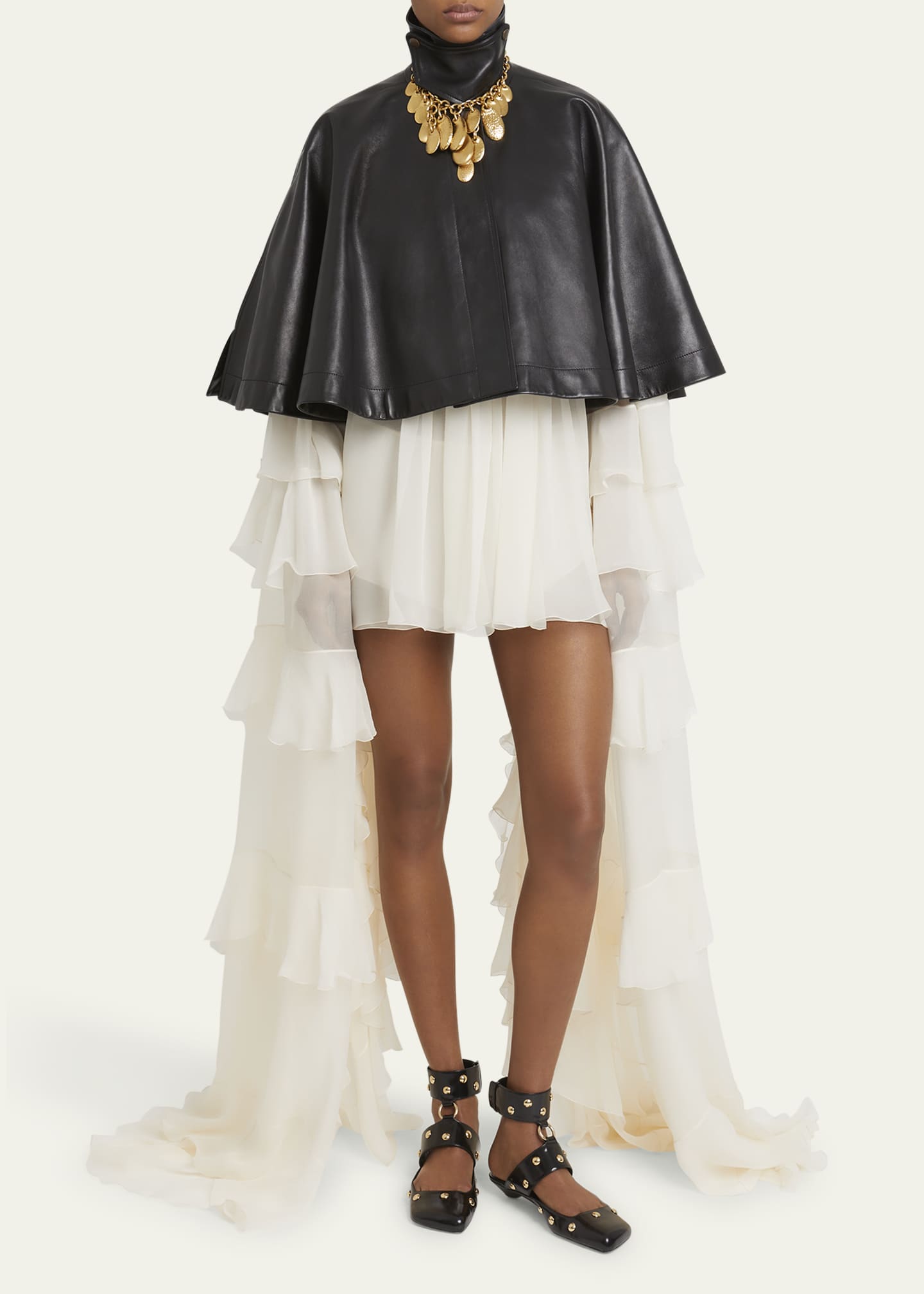 Chloe Soft Napa Leather Capelet Jacket - Bergdorf Goodman