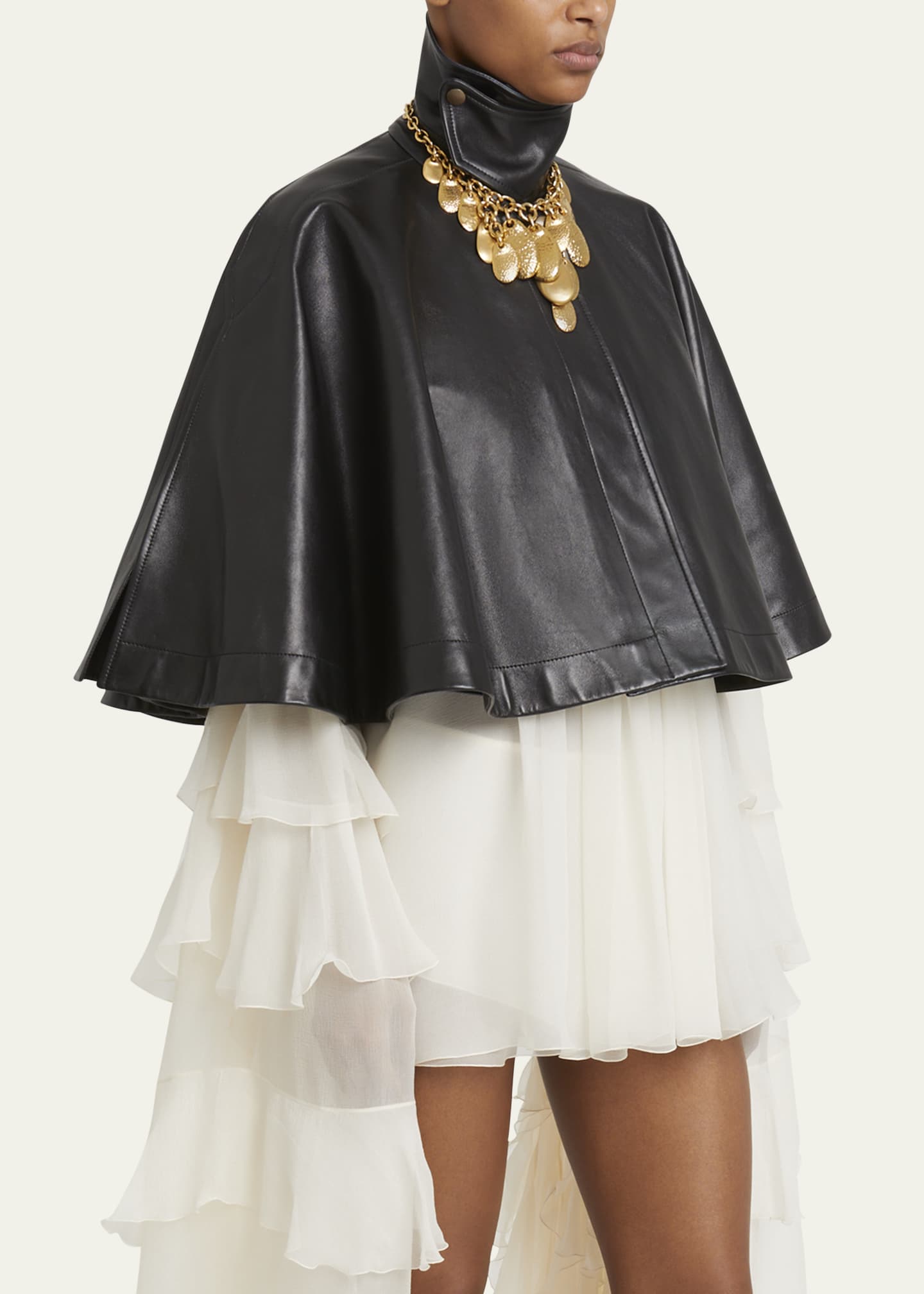 Chloe Soft Napa Leather Capelet Jacket - Bergdorf Goodman