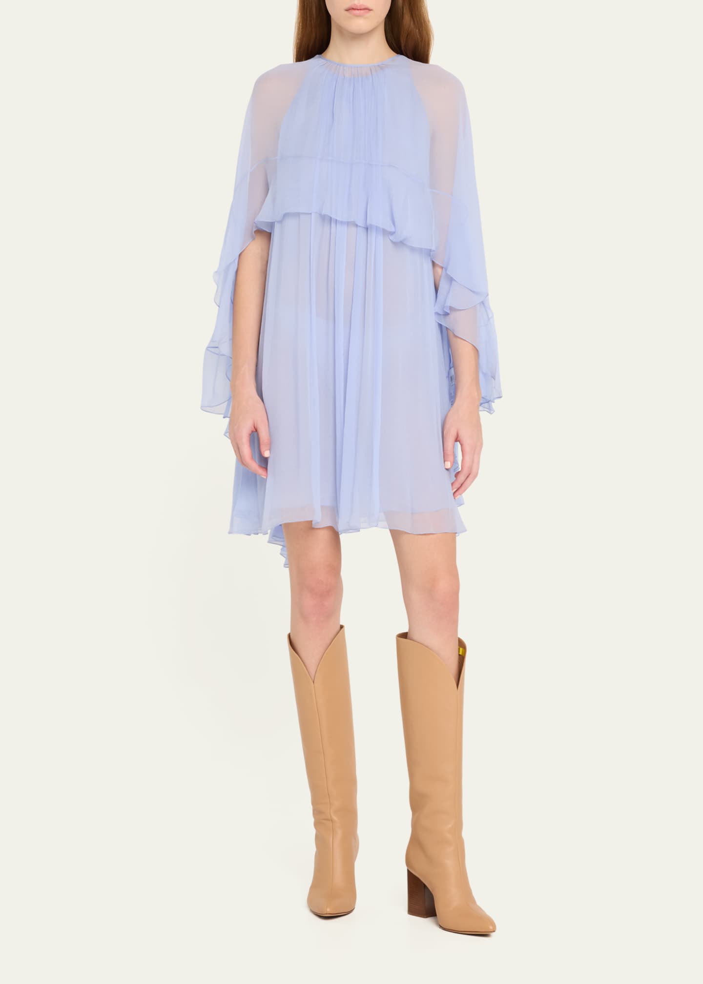 Chloe Ruffled Silk Mini Dress - Bergdorf Goodman