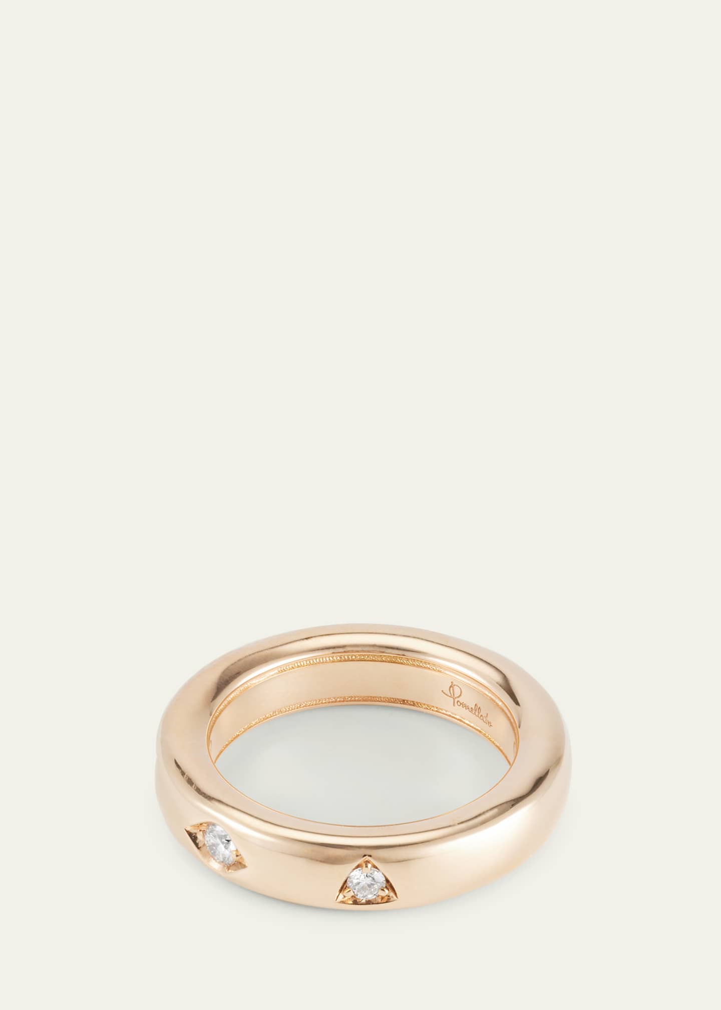 Pomellato Iconica 18K Rose Gold Extra Small Fancy Set Diamond Band Ring - Bergdorf Goodman