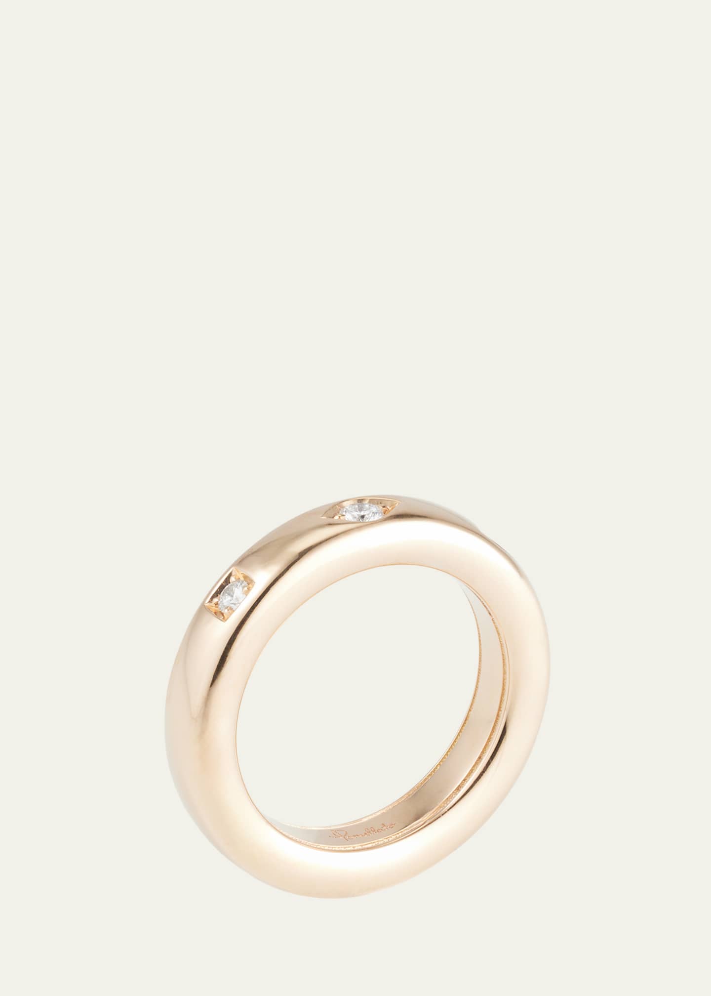 Pomellato Iconica 18K Rose Gold Extra Small Fancy Set Diamond Band Ring ...