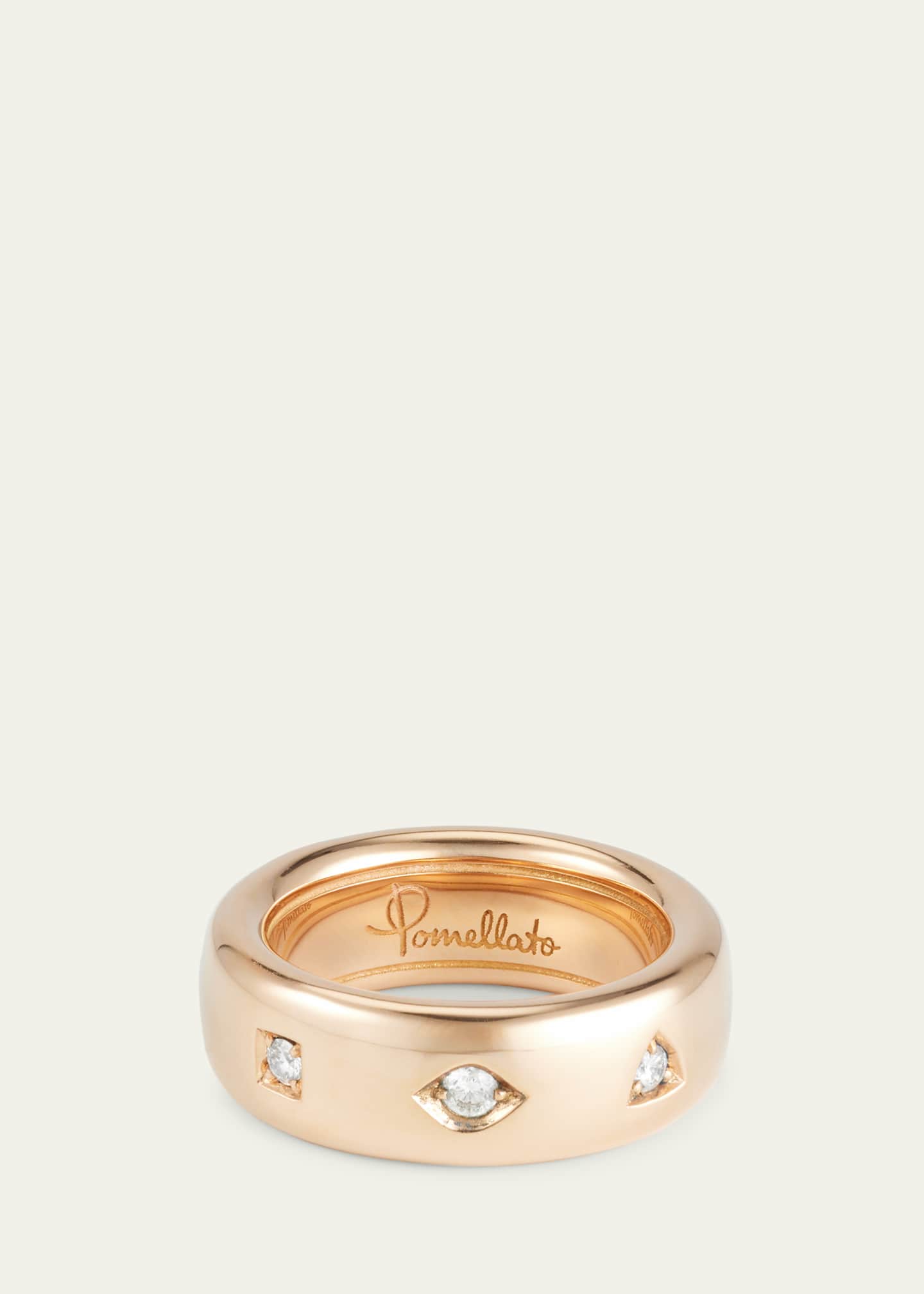 Pomellato Iconica 18K Rose Gold Small Fancy Set Diamond Band Ring ...
