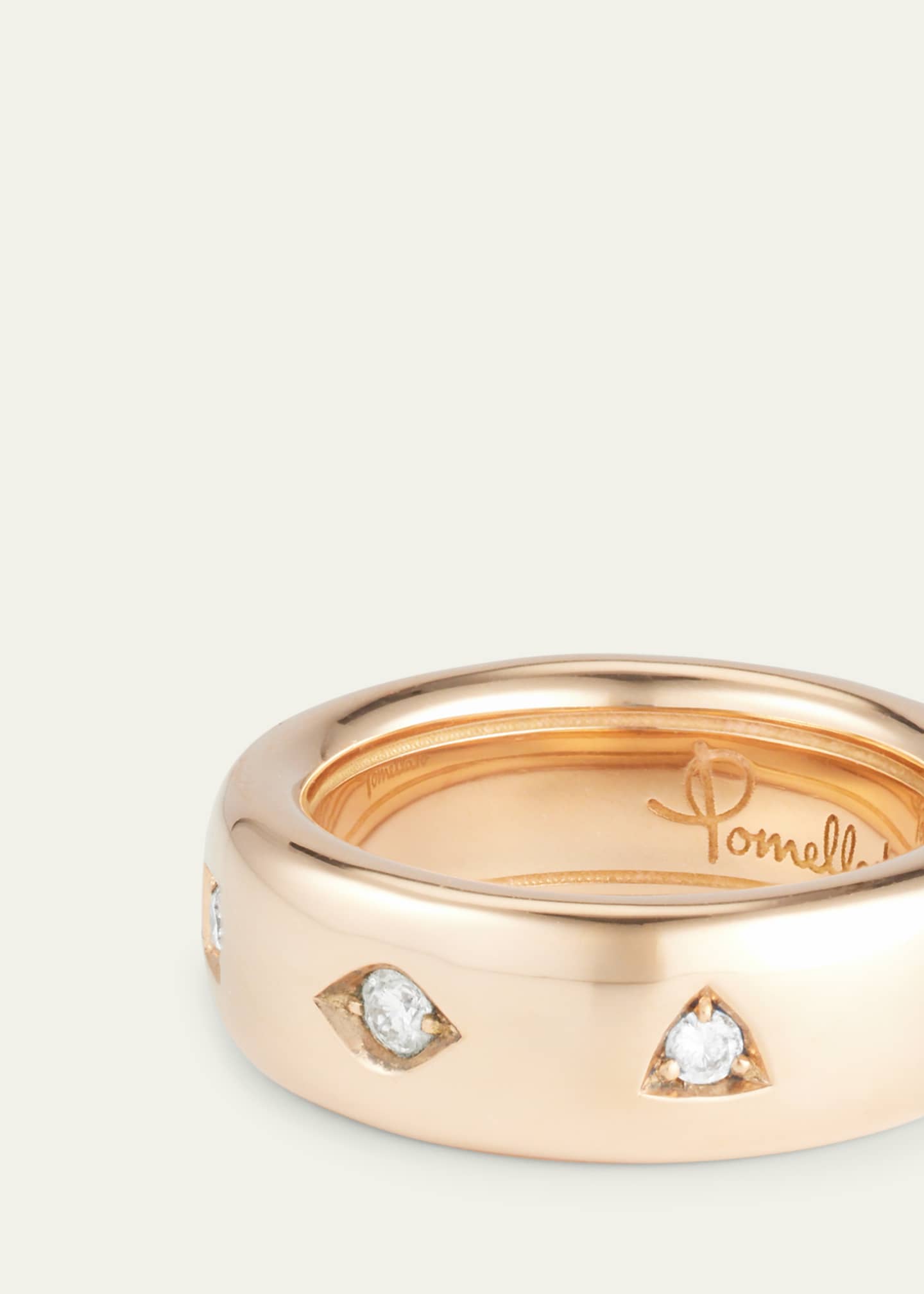 Pomellato Iconica 18K Rose Gold Small Fancy Set Diamond Band Ring ...