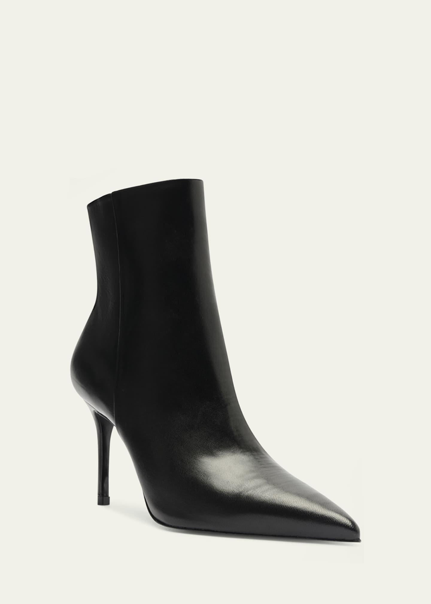 Schutz Mikki Leather Stiletto Zip Booties - Bergdorf Goodman