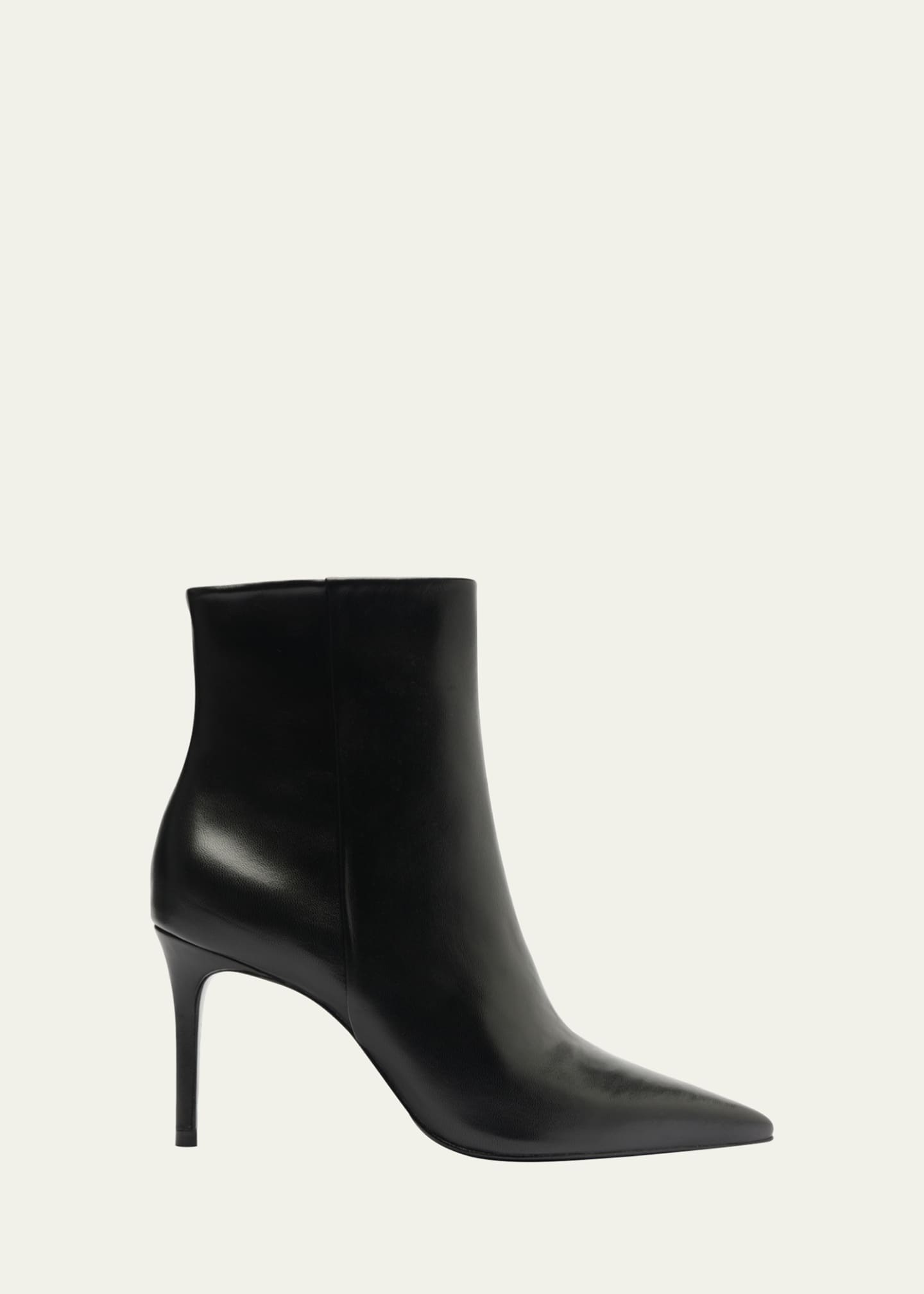 Schutz Mikki Leather Stiletto Zip Booties - Bergdorf Goodman