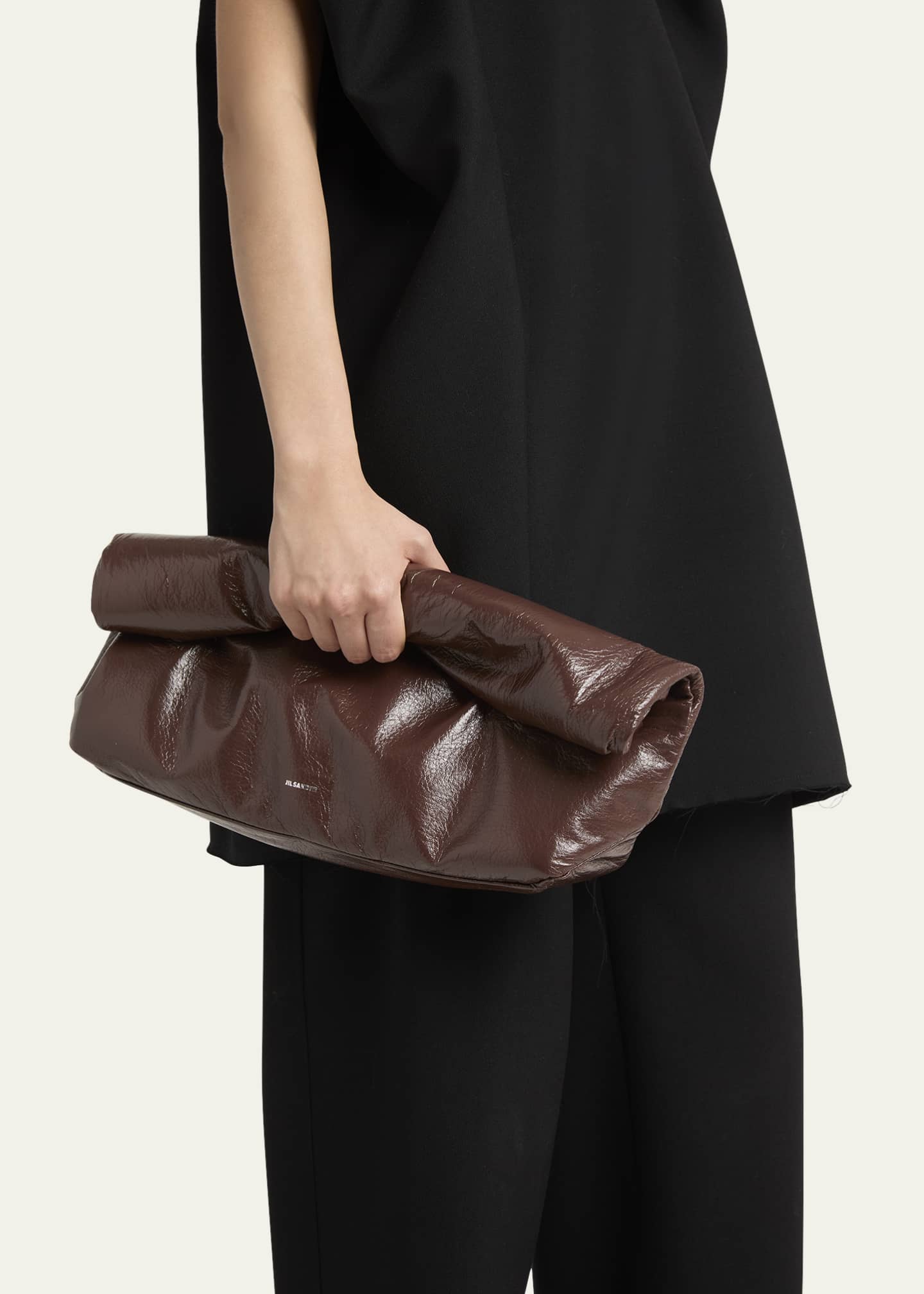 Jil Sander Rollup Medium Deerskin Crossbody Bag - Bergdorf Goodman