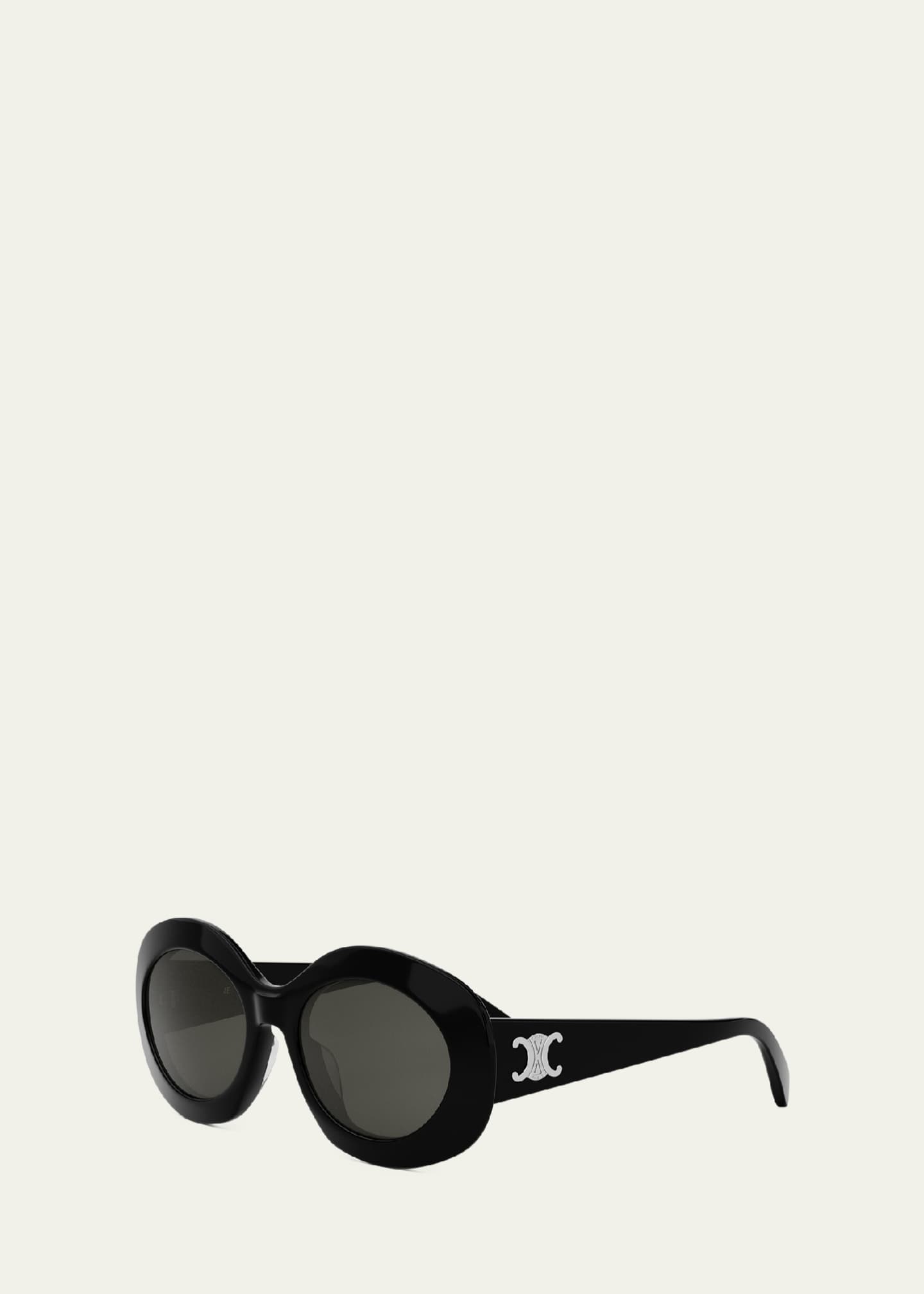 Celine Triomphe Round Acetate Sunglasses - Bergdorf Goodman
