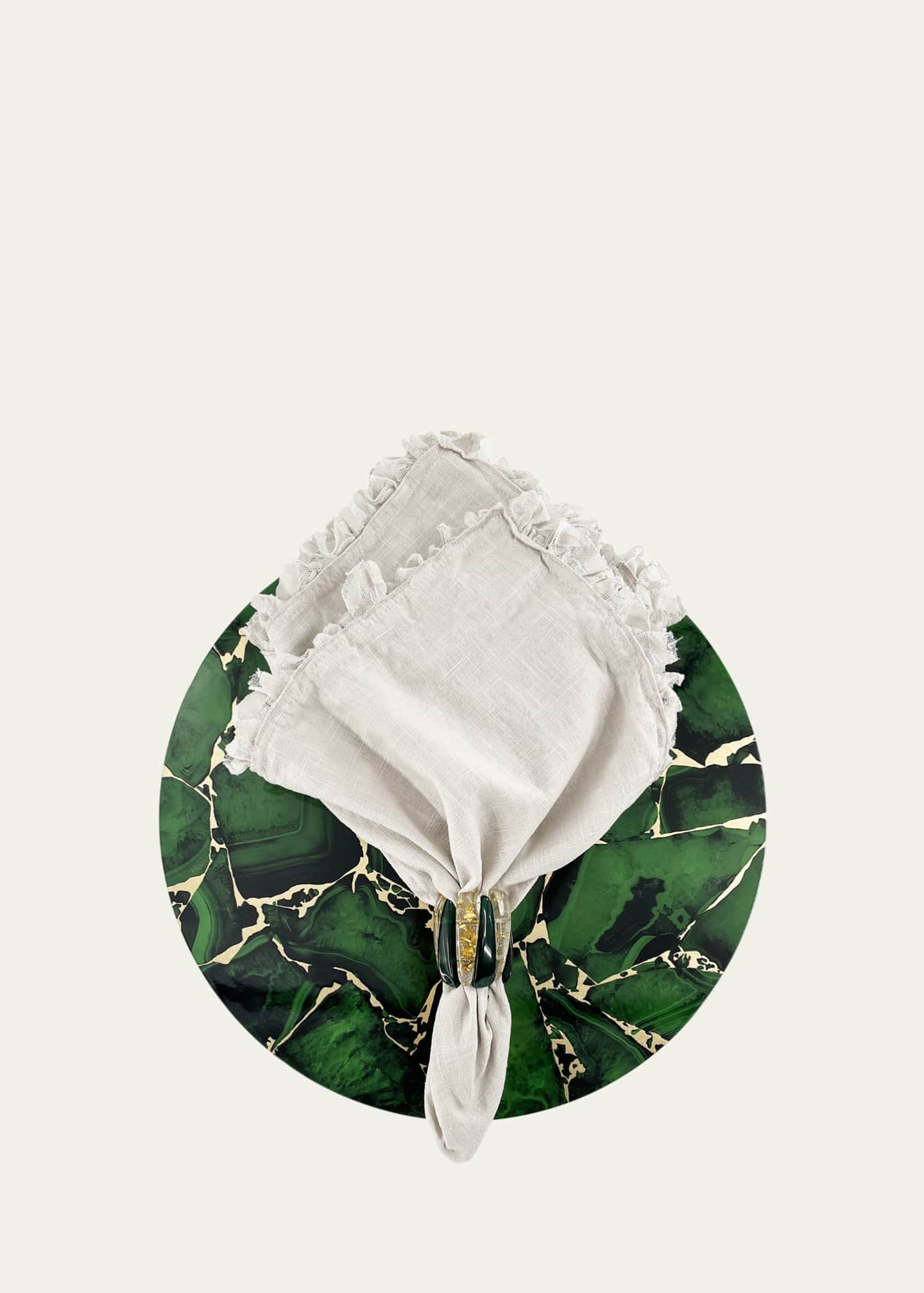 Nomi K Emerald Stone Lacquer Placemat, 15" Round - Bergdorf Goodman