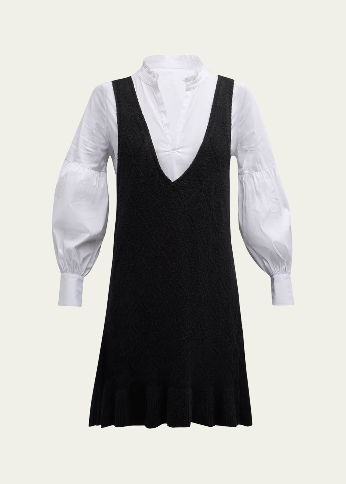 Cinq a Sept Greysen Pinafore Combo Knee-Length Dress - Bergdorf Goodman