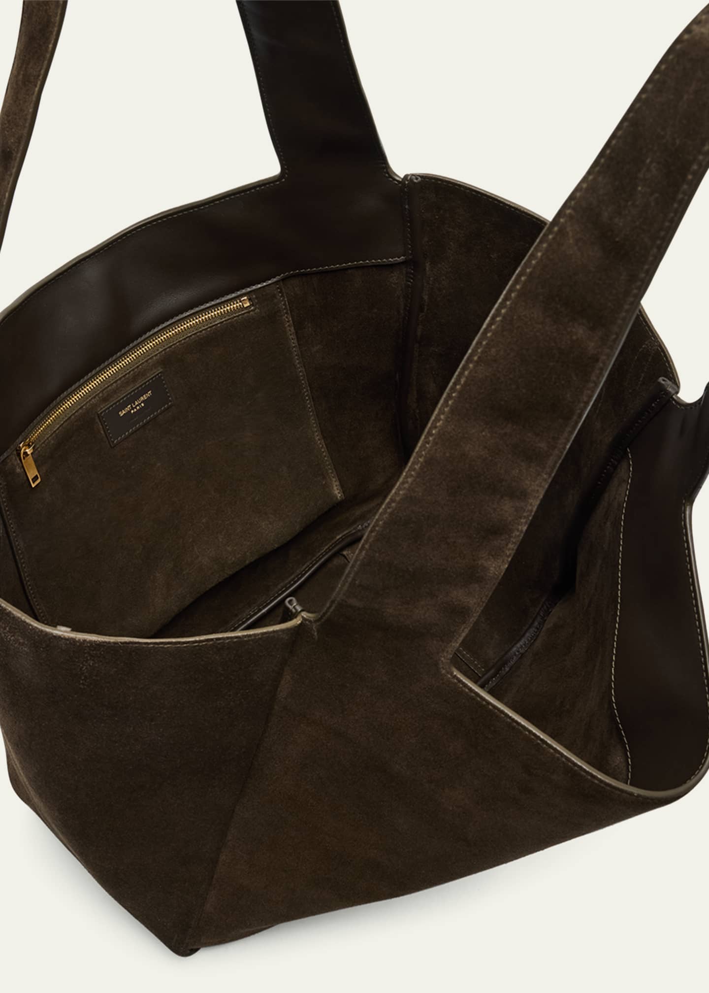 Saint Laurent Bea YSL Cabas Tote Bag in Suede - Bergdorf Goodman