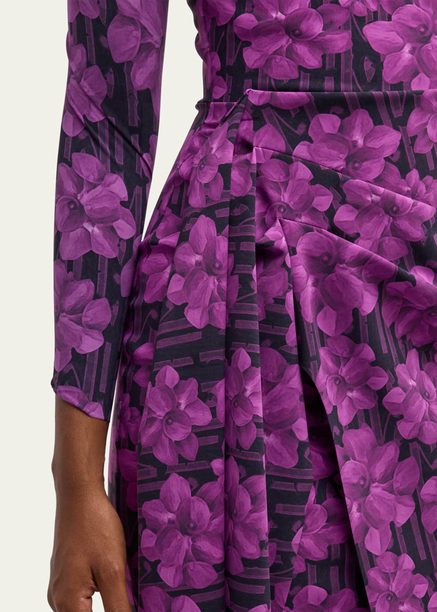 Chiara Boni La Petite Robe Pleated Floral-Print Bodycon Dress ...