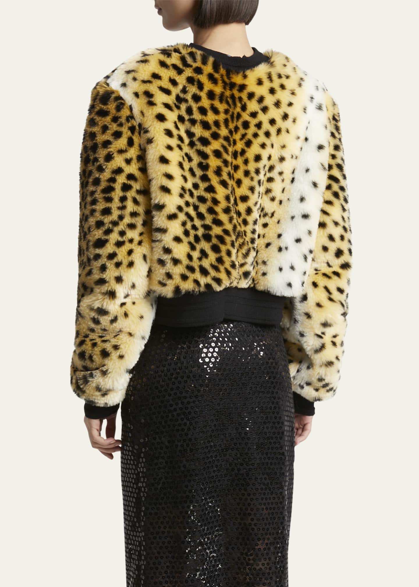 Rabanne Faux Fur Leopard Print Zip Up Jacket - Bergdorf Goodman
