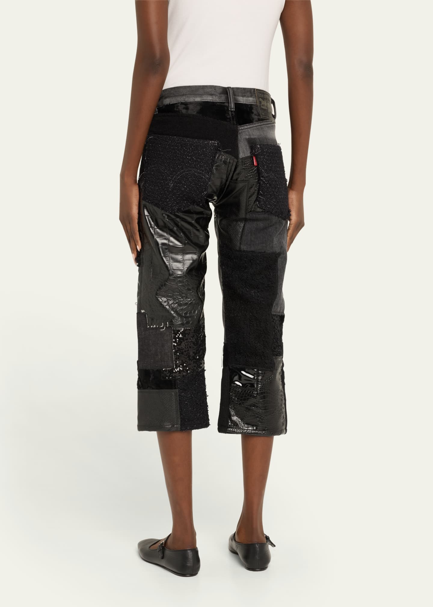 Junya Watanabe Cropped Denim Patchwork Pants - Bergdorf Goodman