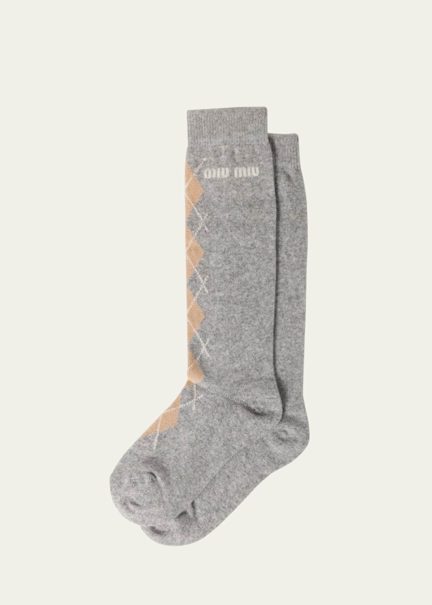 Miu Miu Argyle Pattern Wool Cashmere Socks - Bergdorf Goodman