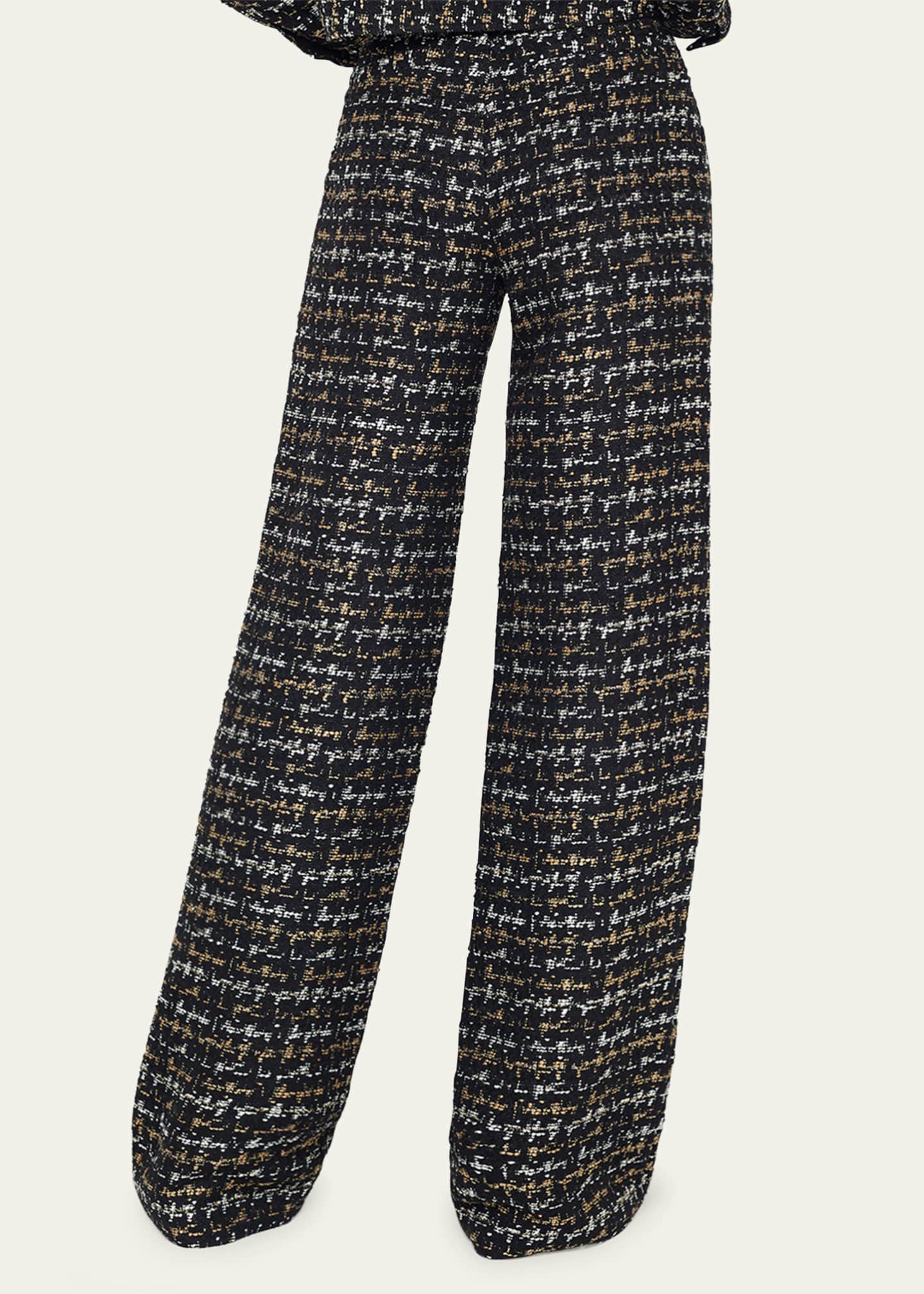 L'Agence Livvy Tweed Straight-Leg Trousers - Bergdorf Goodman