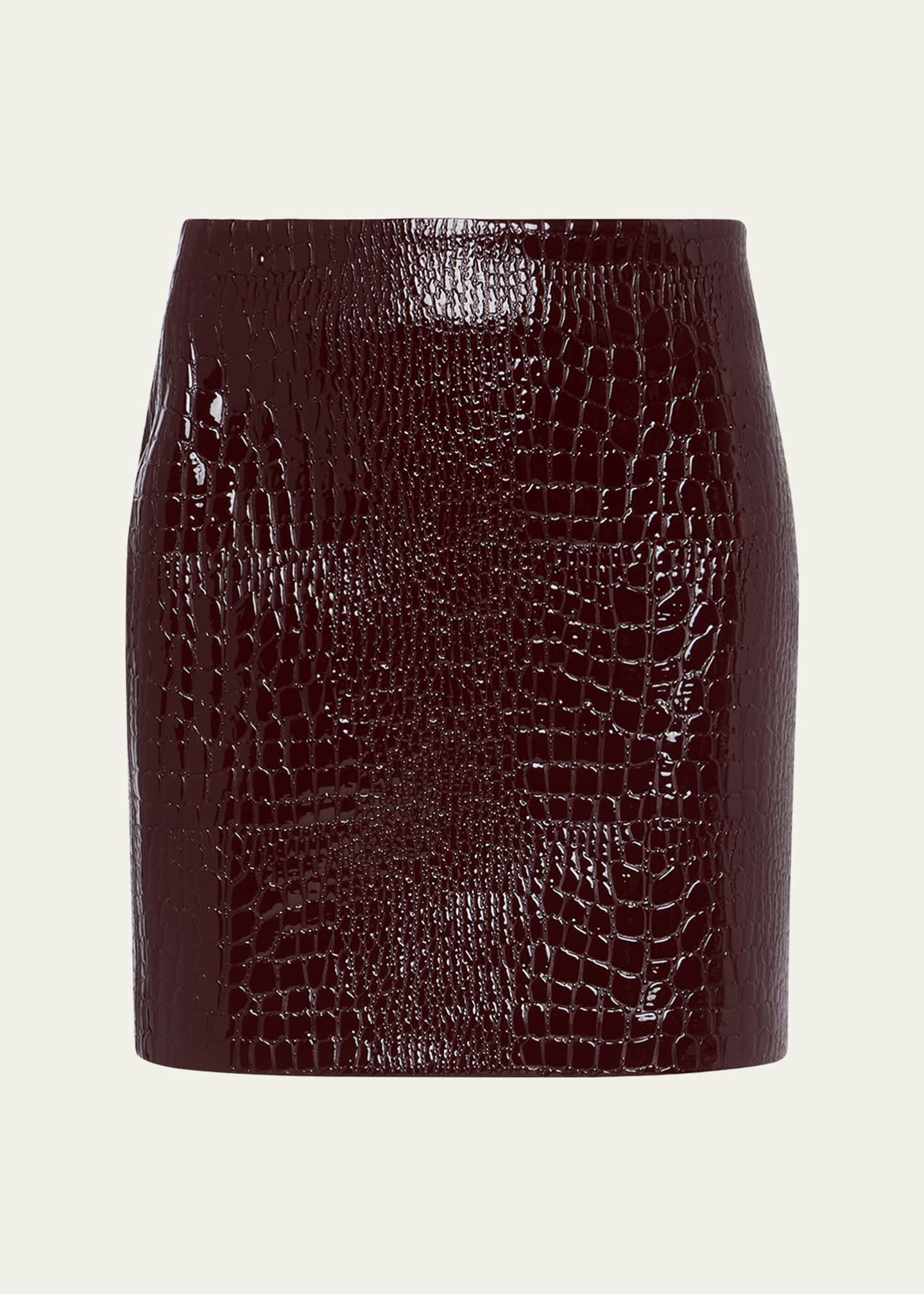 Lagence Gerard Croc Embossed Faux Leather Mini Skirt Bergdorf Goodman