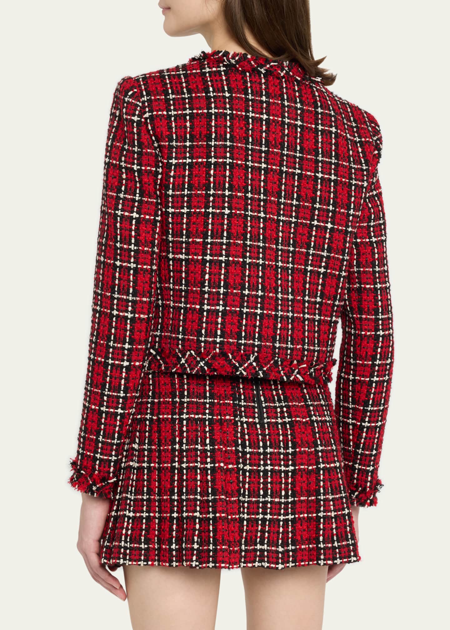 Alice + Olivia Kidman Plaid Tweed Lady Jacket - Bergdorf Goodman
