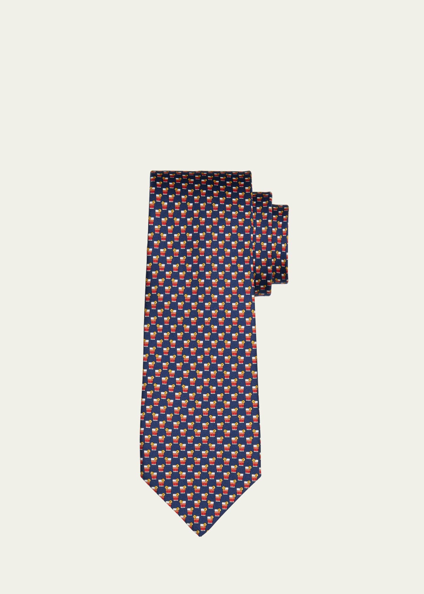 Ferragamo Men's Cocktail-Print Silk Tie - Bergdorf Goodman