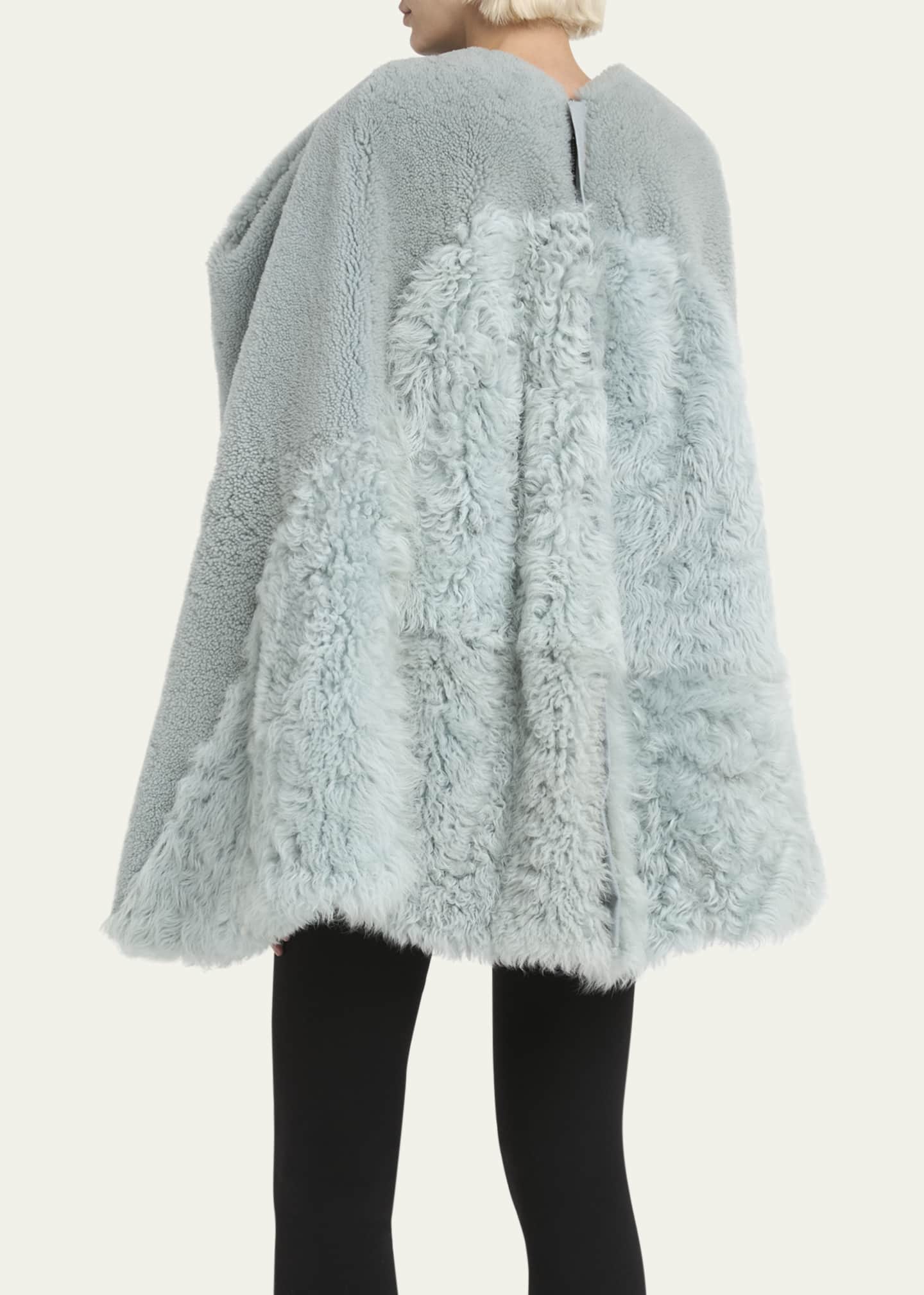 Rick Owens Twist Front Shearling Cape - Bergdorf Goodman