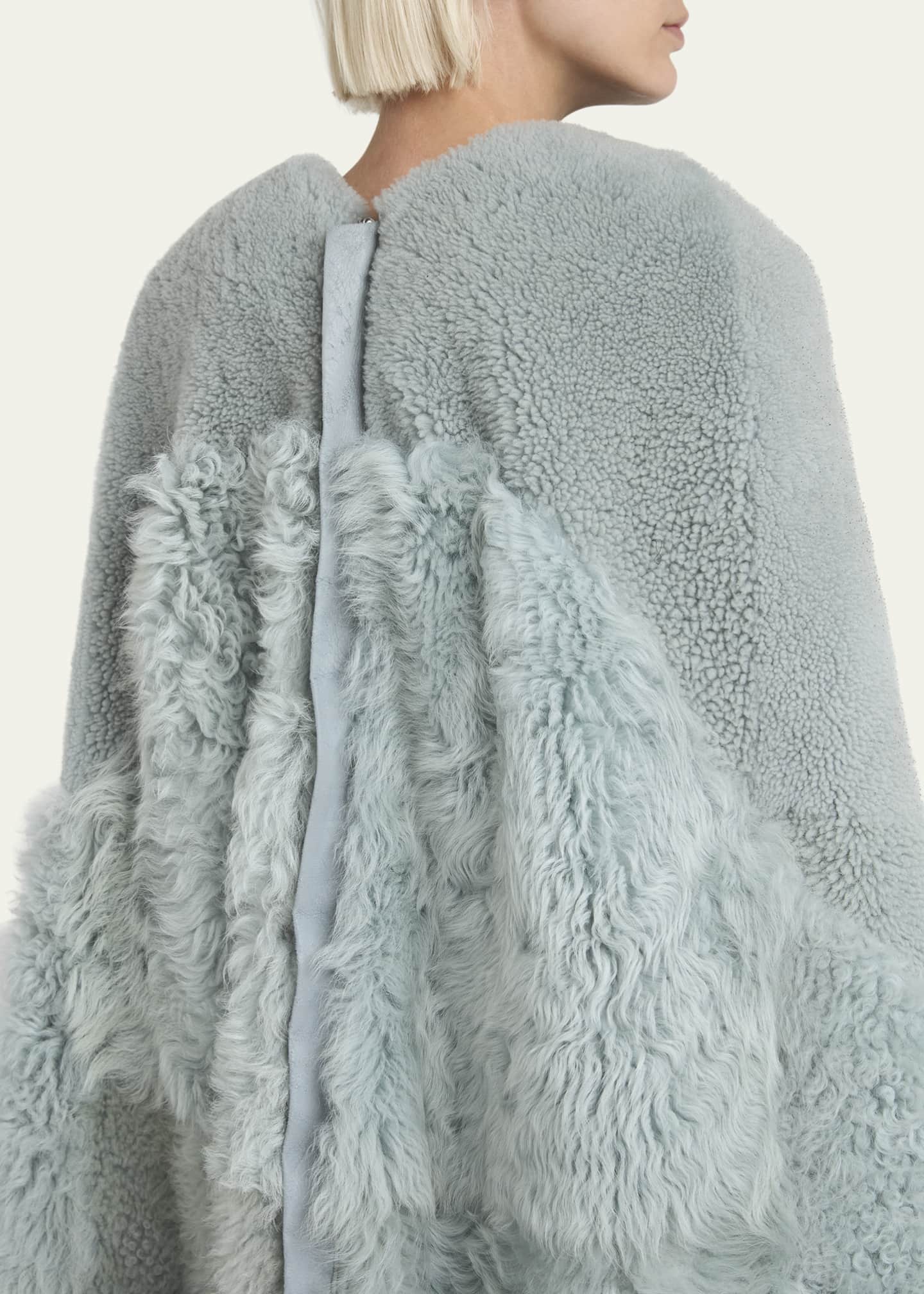 Rick Owens Twist Front Shearling Cape - Bergdorf Goodman