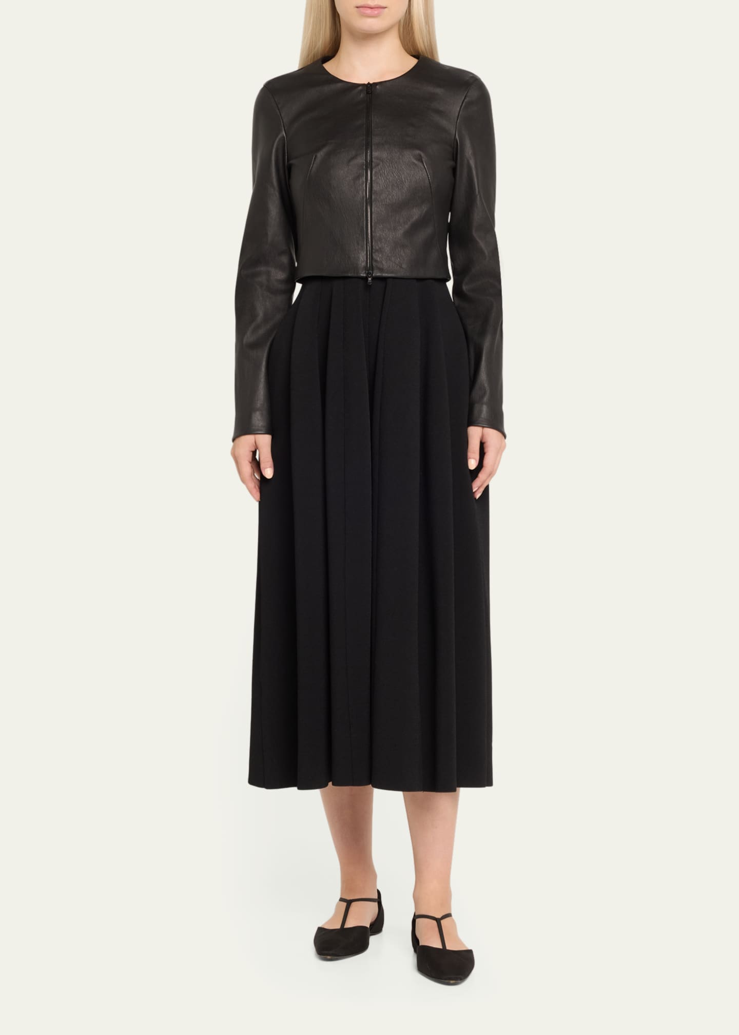 Susan Bender Stretch Lambskin Leather Cardigan - Bergdorf Goodman