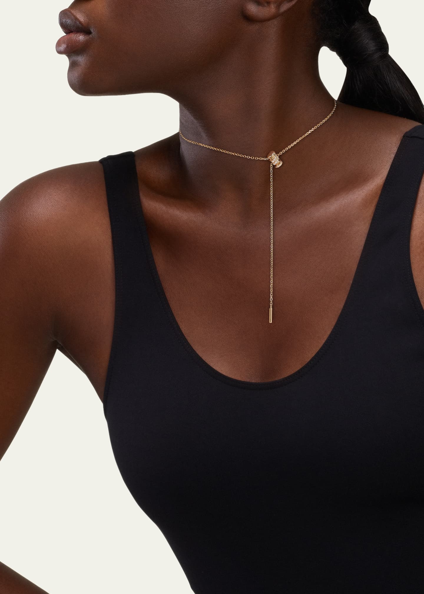 Nouvel Heritage 18K Pave Mini Latch Necklace - Bergdorf Goodman