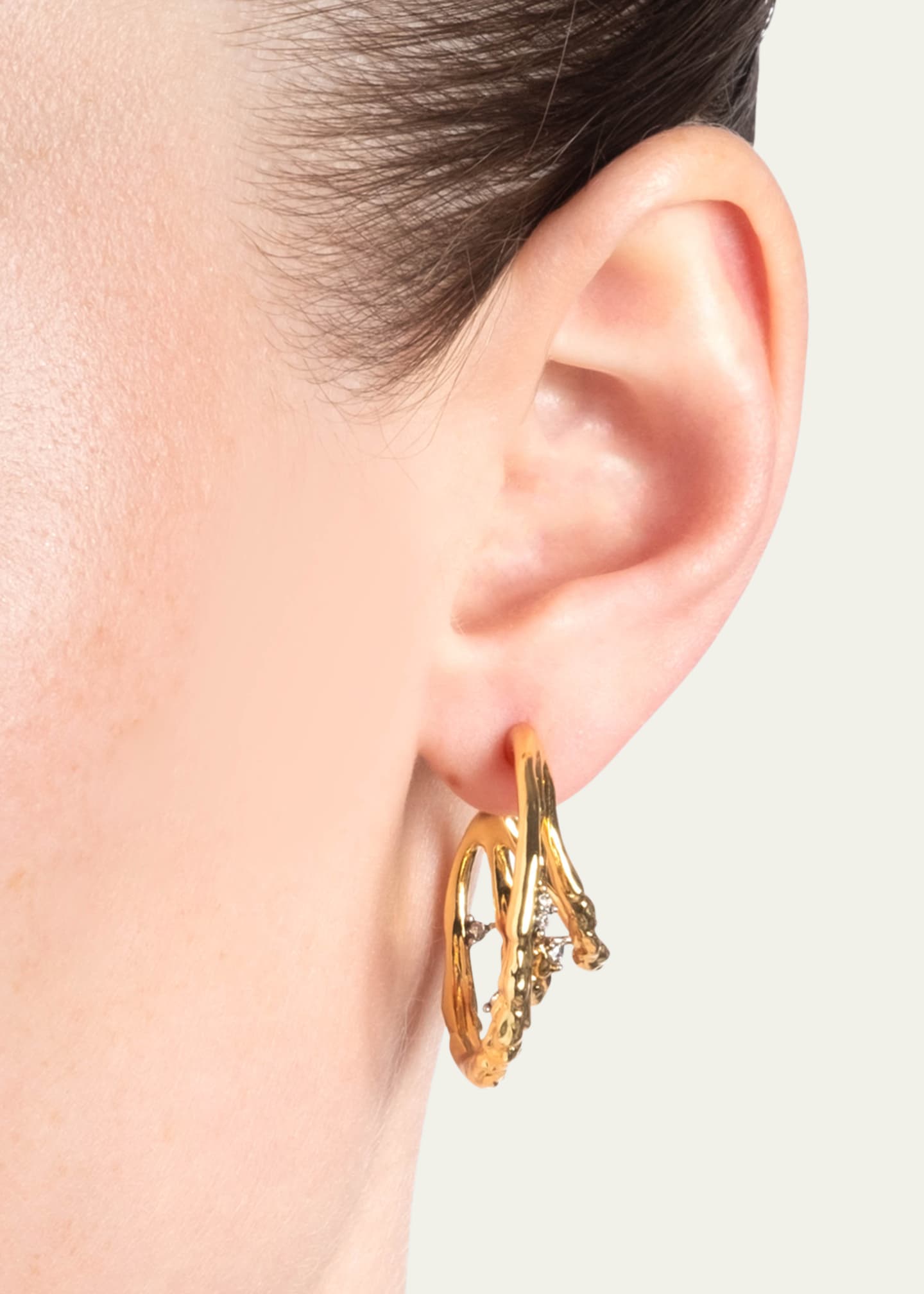 Alexis Bittar Brut Gold Crystal Thorn Orbit Hoop Earrings - Bergdorf ...