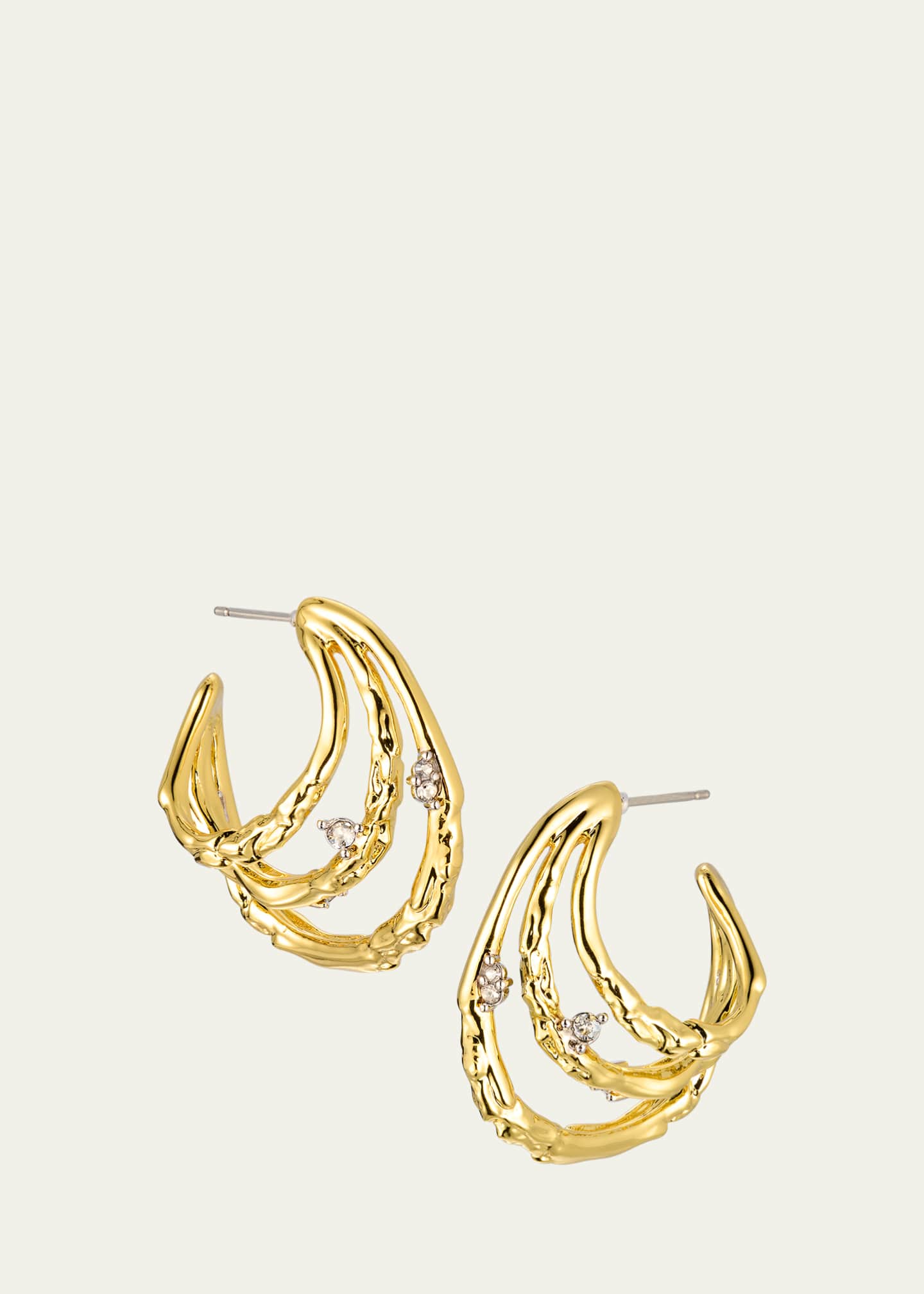 Alexis Bittar Brut Gold Crystal Thorn Orbit Hoop Earrings - Bergdorf Goodman