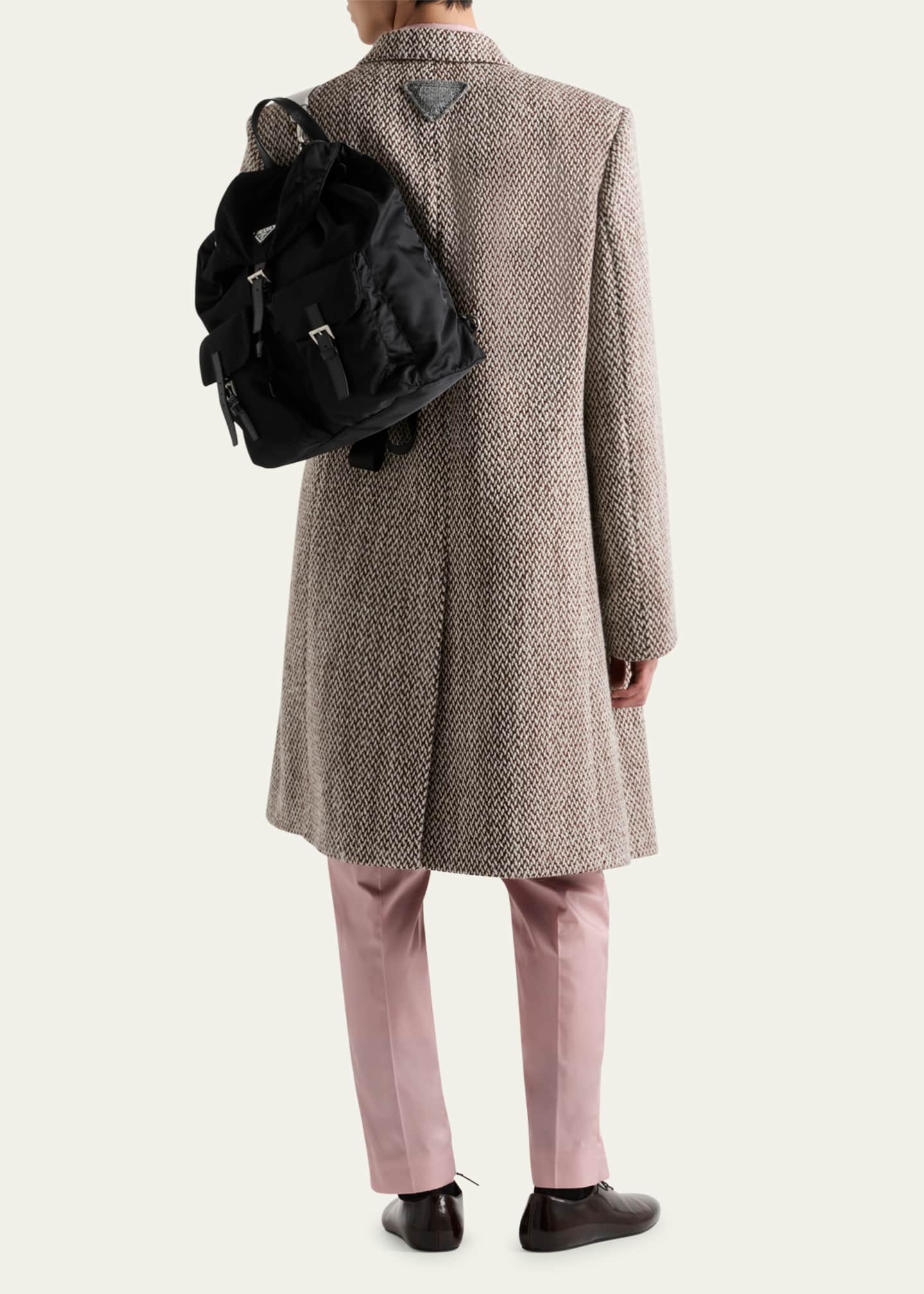 Prada Men's Tweed Overcoat - Bergdorf Goodman