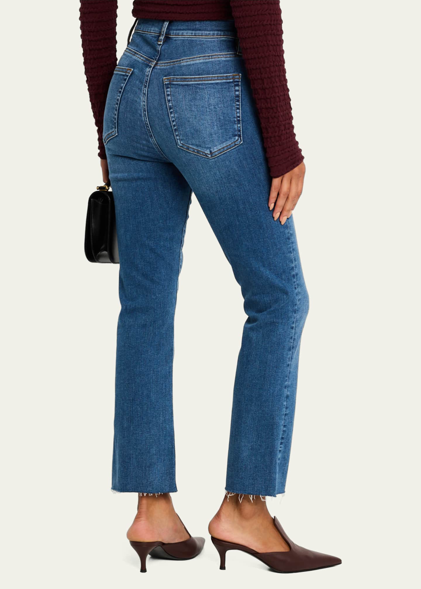 FRAME Le High Straight Raw Fray Jeans - Bergdorf Goodman