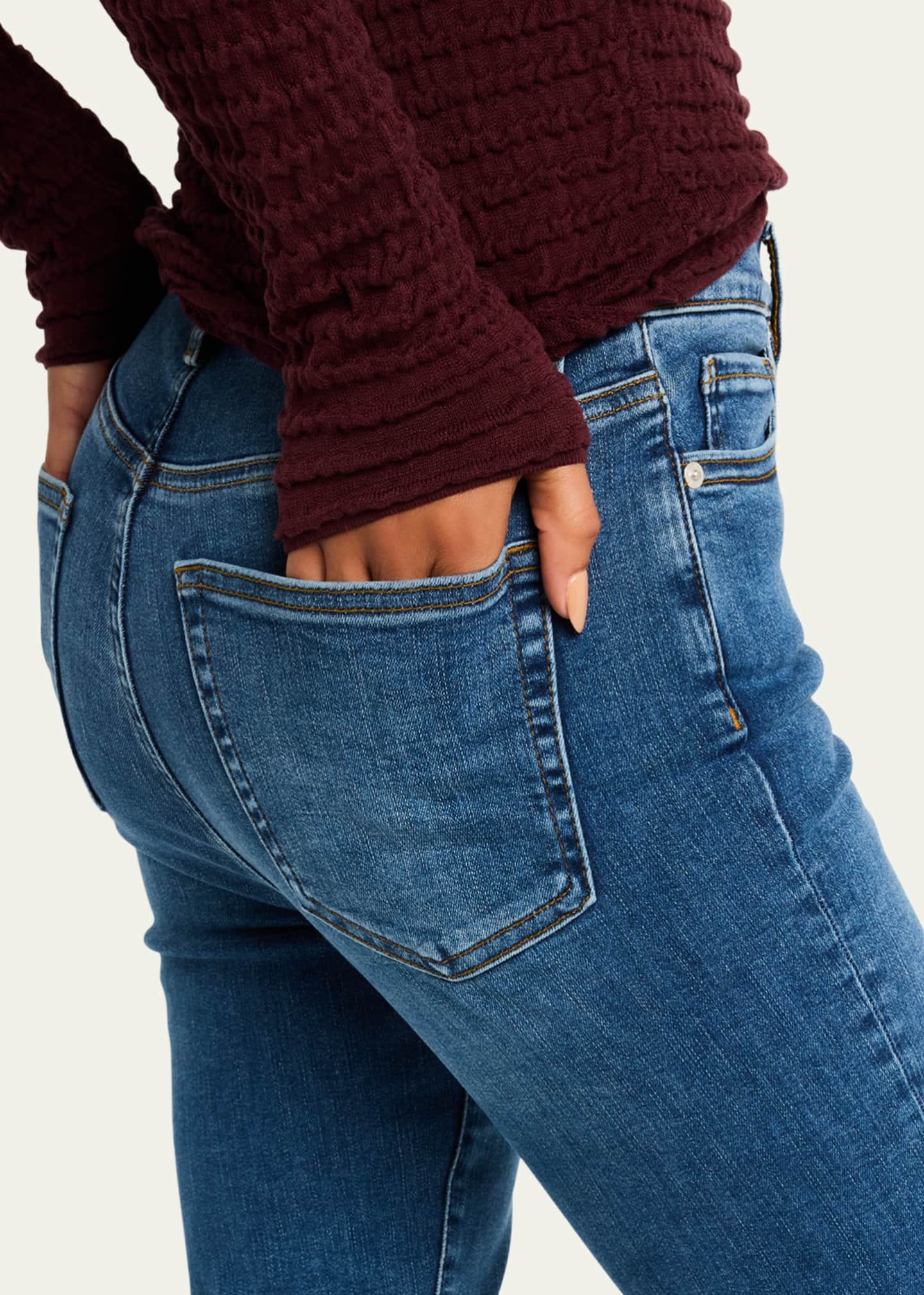 Frame Le High Straight Raw Fray Jeans Bergdorf Goodman