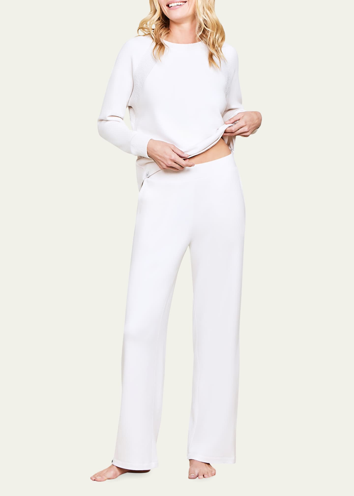 Barefoot Dreams Malibu Collection Brushed Fleece Sweater - Bergdorf Goodman