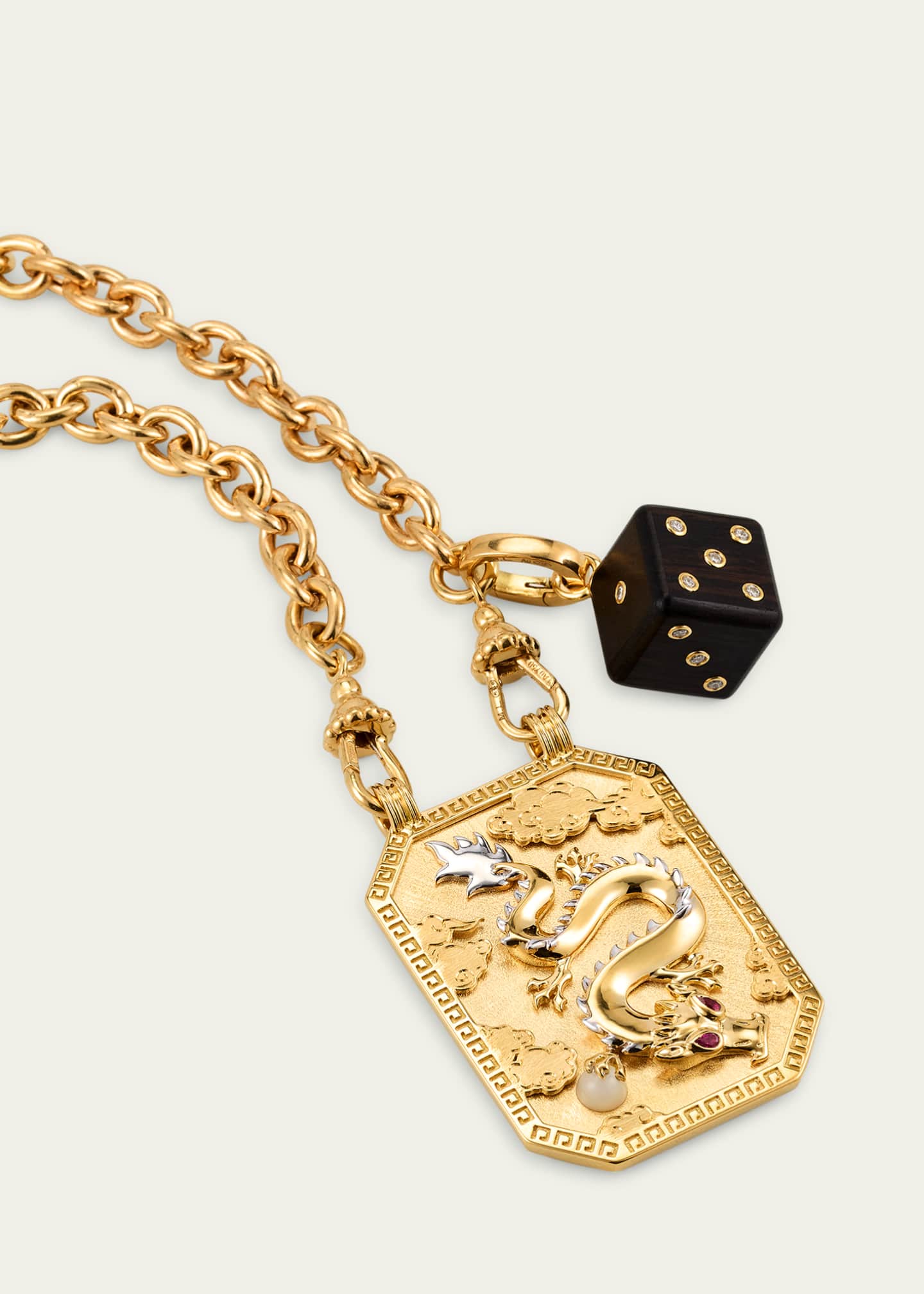 Marie Lichtenberg Dragon Scapular and Ebony Dado Pendants on Rosa ...