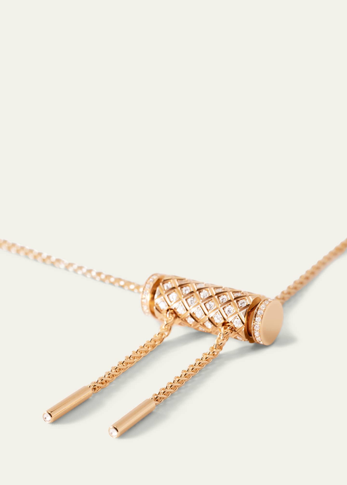 Nouvel Heritage 18K Full Pave Latch Pendant on GM Chain Necklace ...