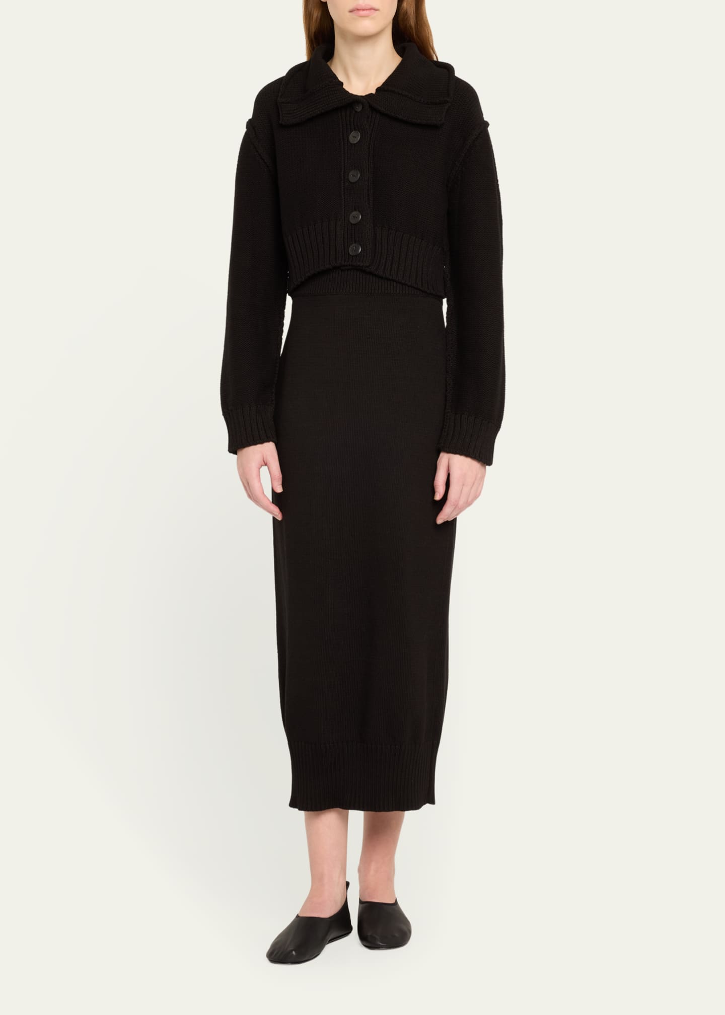 NSF Clothing Dame Funnel-Neck Cropped Cardigan - Bergdorf Goodman