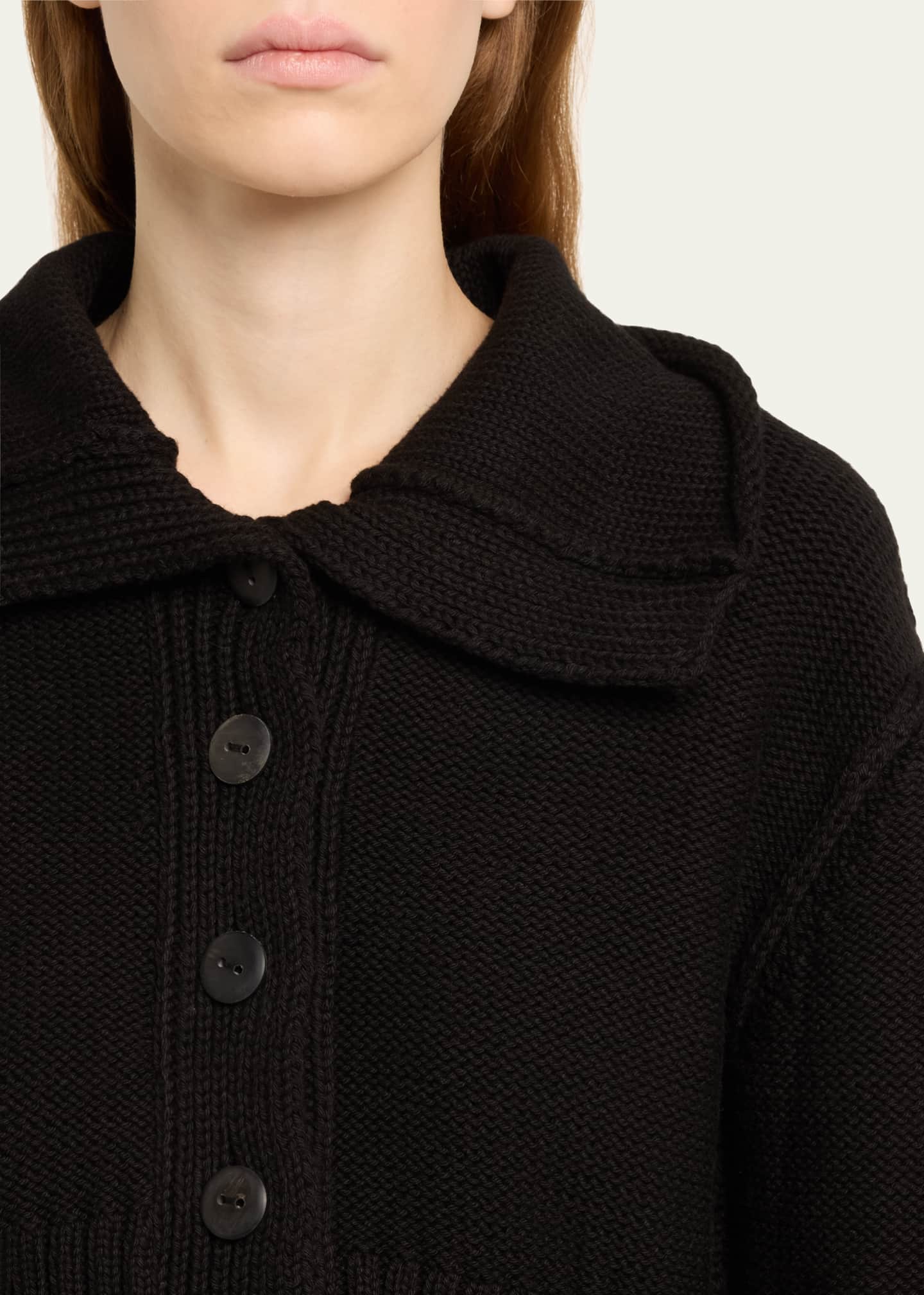 NSF Clothing Dame Funnel-Neck Cropped Cardigan - Bergdorf Goodman