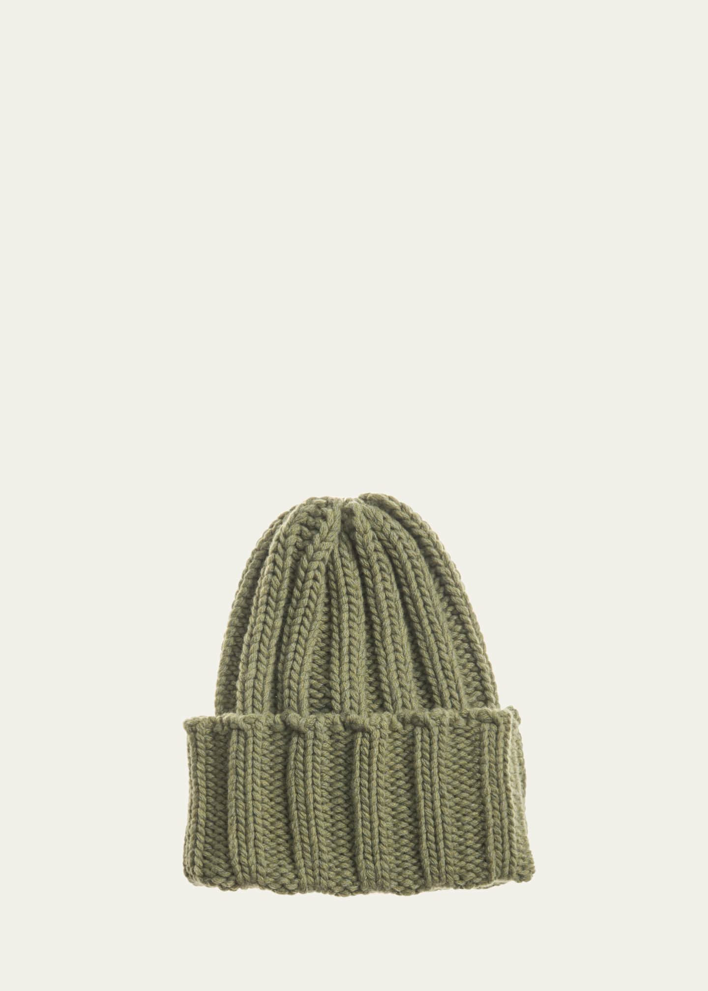 Inverni Men's Cashmere Rib Stitch Beanie Hat - Bergdorf Goodman