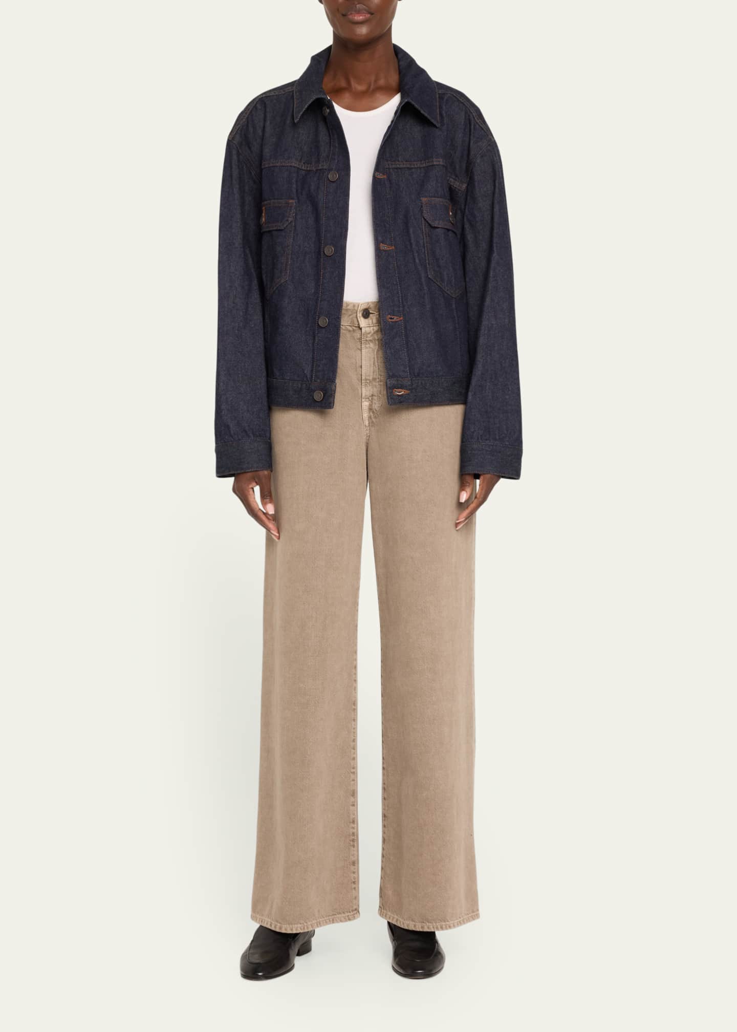THE ROW Ness Denim Cotton Cashmere Jacket - Bergdorf Goodman