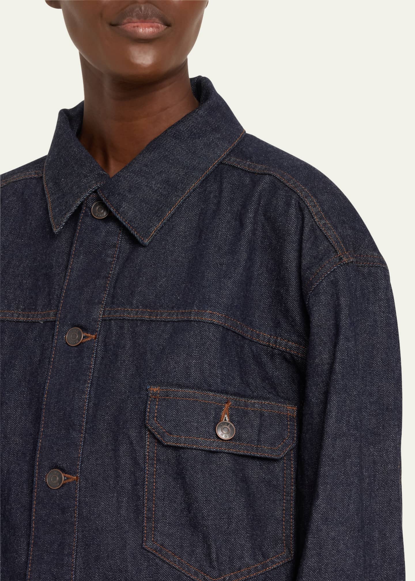 THE ROW Ness Denim Cotton Cashmere Jacket - Bergdorf Goodman