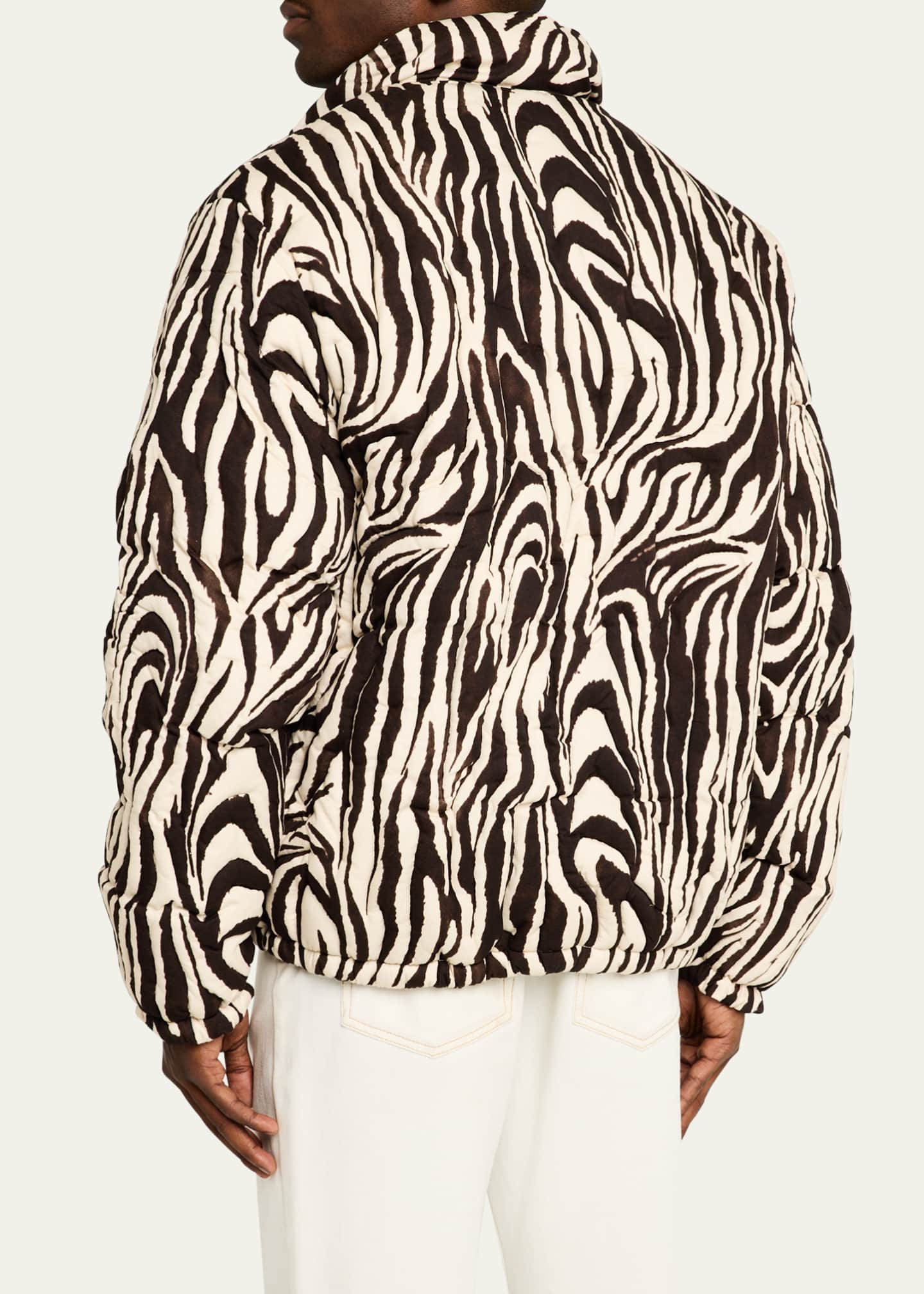 ERL Men's Zebra-Print Quilted Puffer Jacket - Bergdorf Goodman