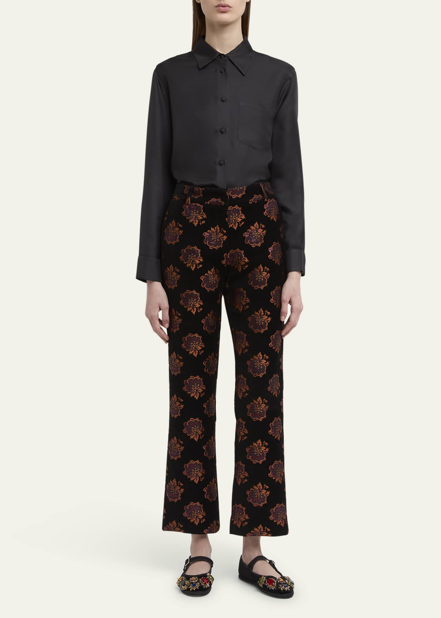 La DoubleJ 24/7 Rosette Jacquard Cigarette Pants - Bergdorf Goodman