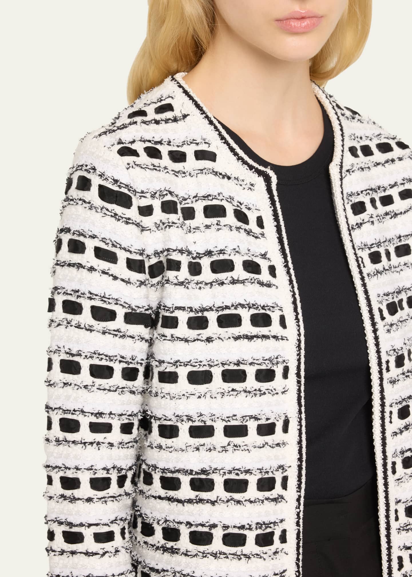 Alice + Olivia Marjorie Textured Tweed Stitch Cardigan Jacket - Bergdorf Goodman