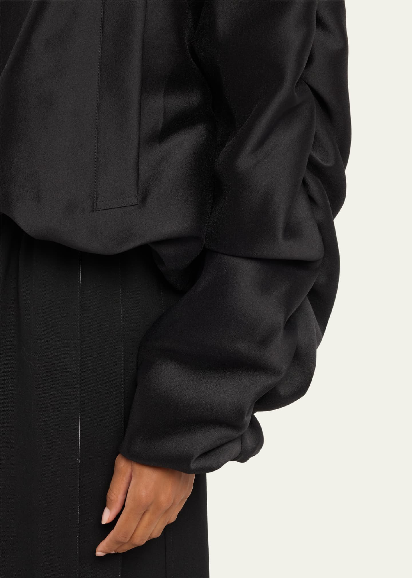 anOnlyChild Sanguinetti Satin Ruched Jacket - Bergdorf Goodman