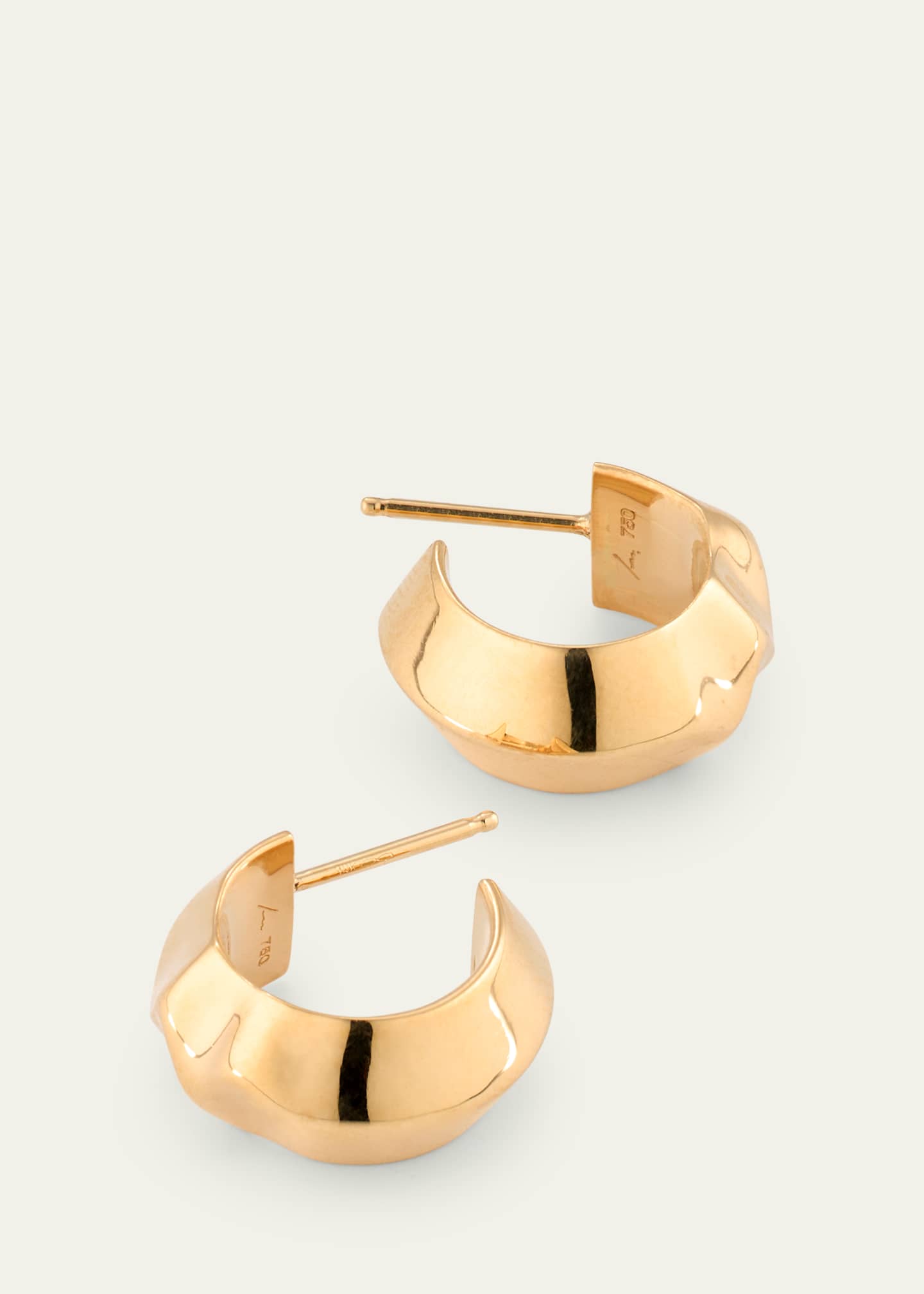 Lizzie Mandler Fine Jewelry 18K Yellow Gold Small Wave Hoop Earrings ...