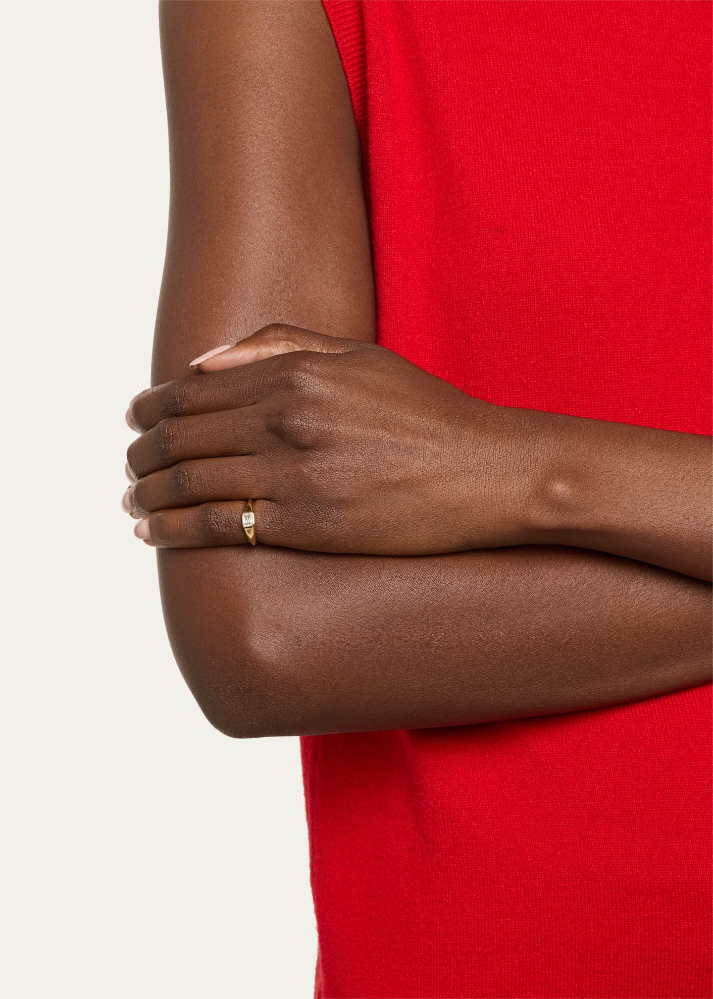 Lizzie Mandler Fine Jewelry 18K Yellow Gold Emerald-Cut White Diamond ...