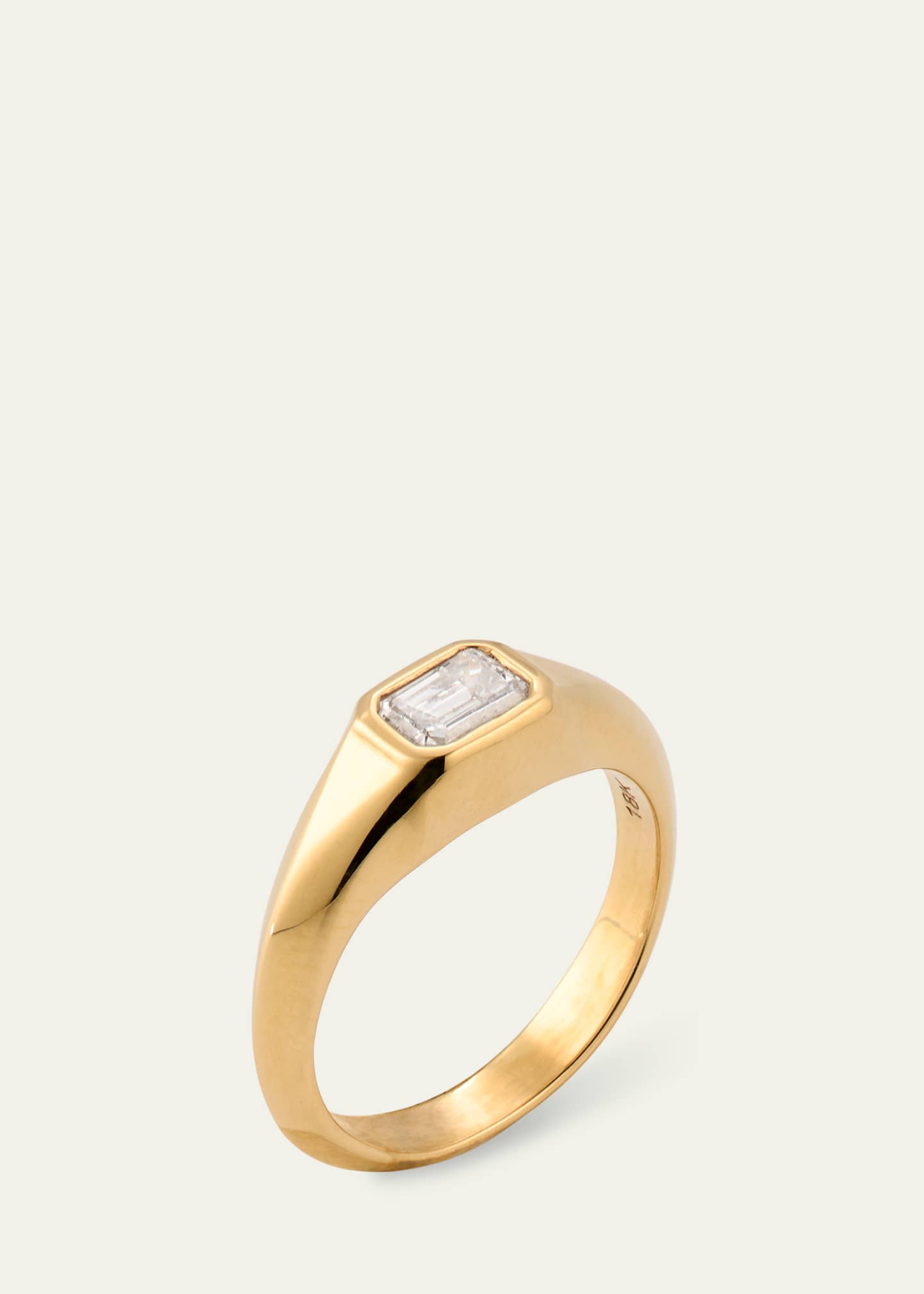 Lizzie Mandler Fine Jewelry 18K Yellow Gold Emerald-Cut White Diamond ...