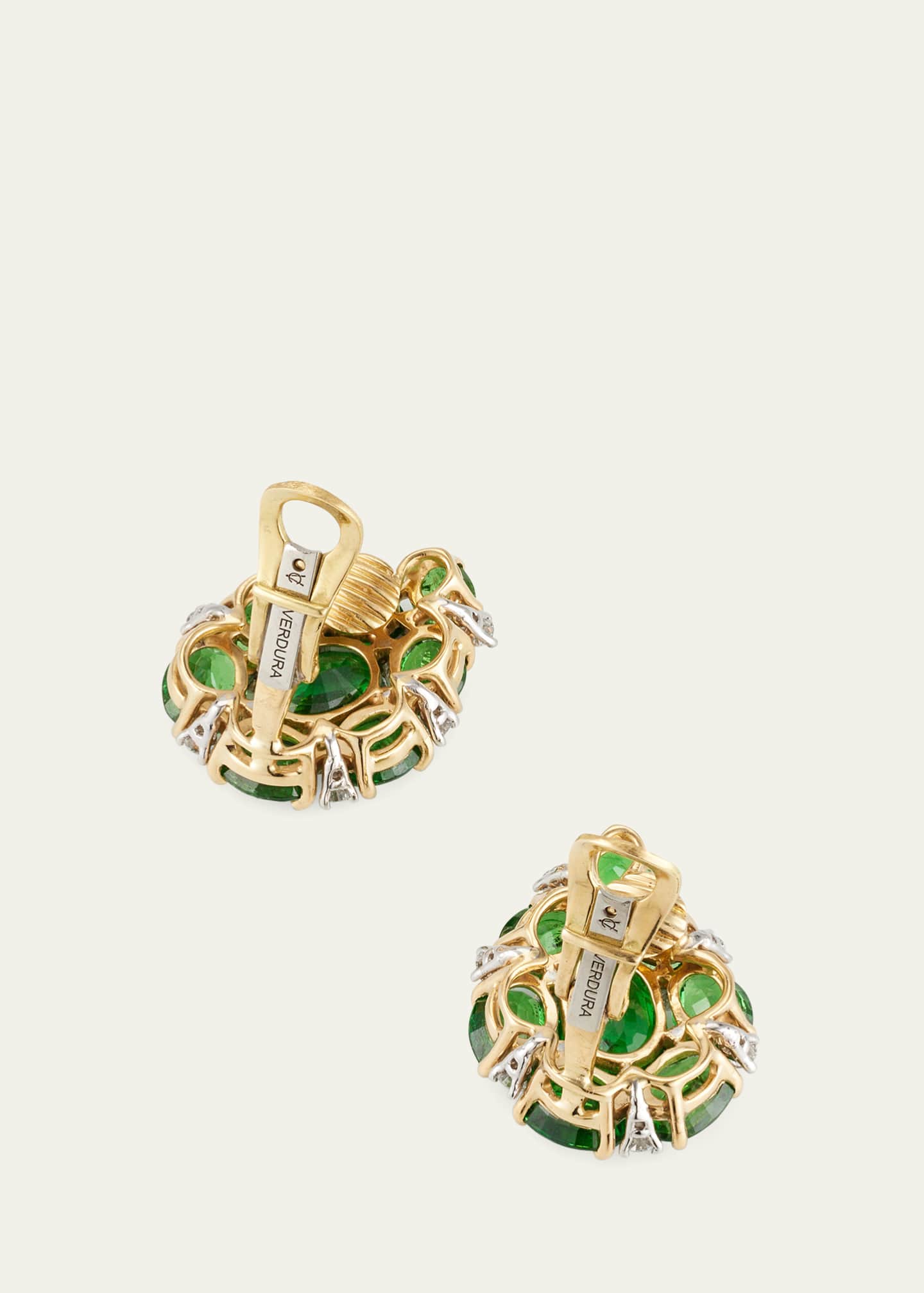 Verdura 18K Yellow Gold Paisley Earrings with Diamonds and Tsavorite ...