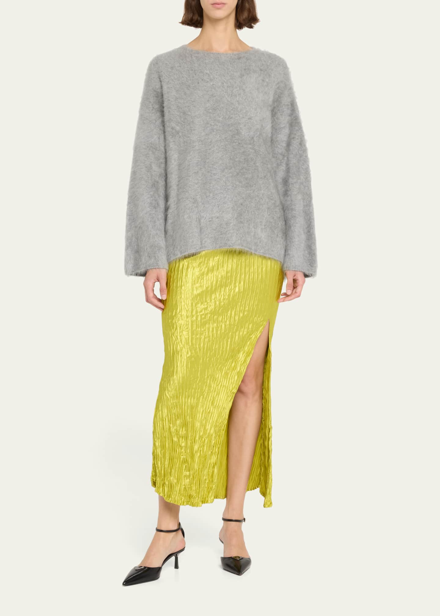 Jason Wu Collection Brushed Cashmere Knit Crewneck Sweater - Bergdorf ...