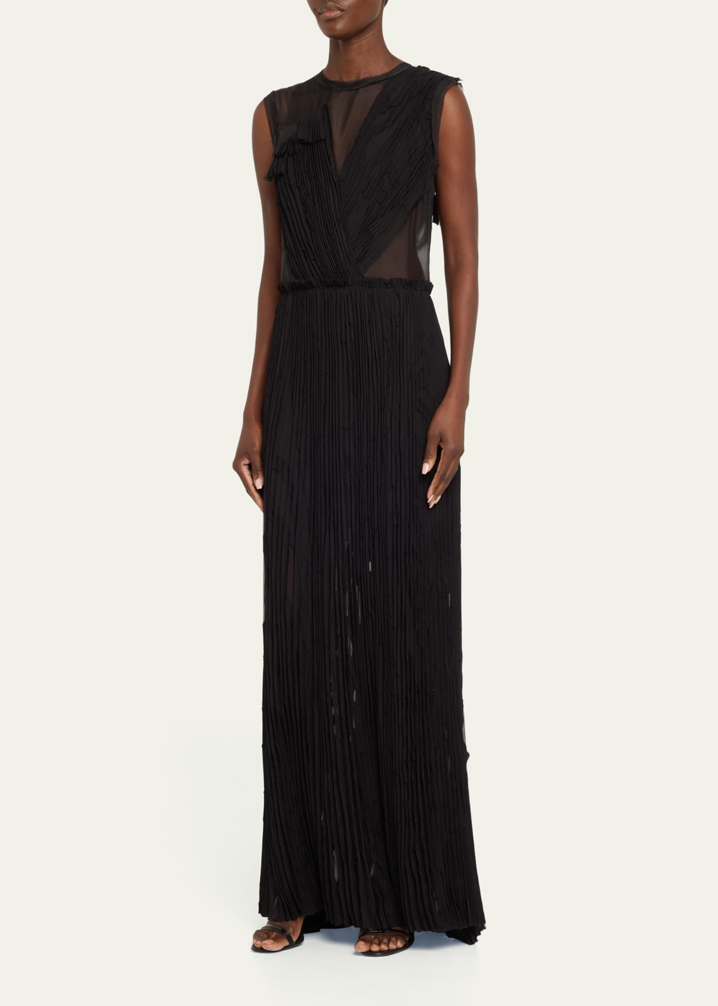 Jason Wu Collection Tree Fil Coupe Pleated Applique Dress - Bergdorf ...